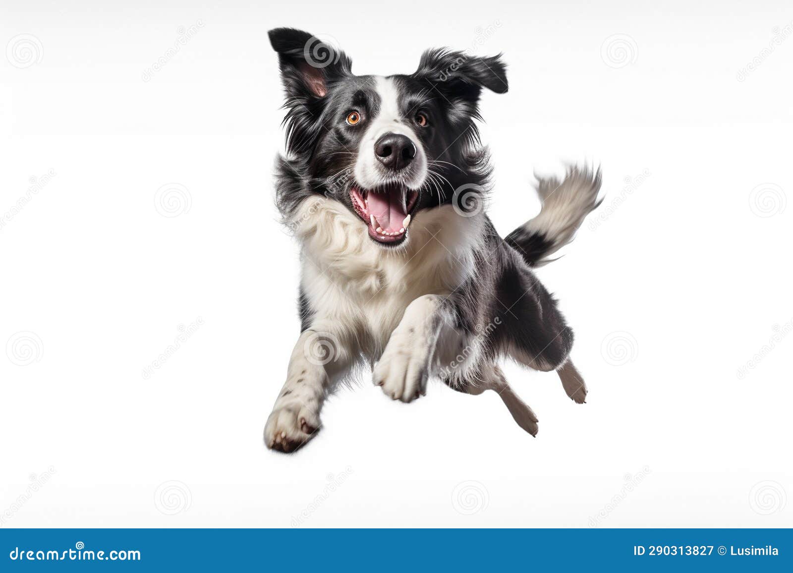 Border collie jumping stock illustration. Illustration of doggy - 290313827