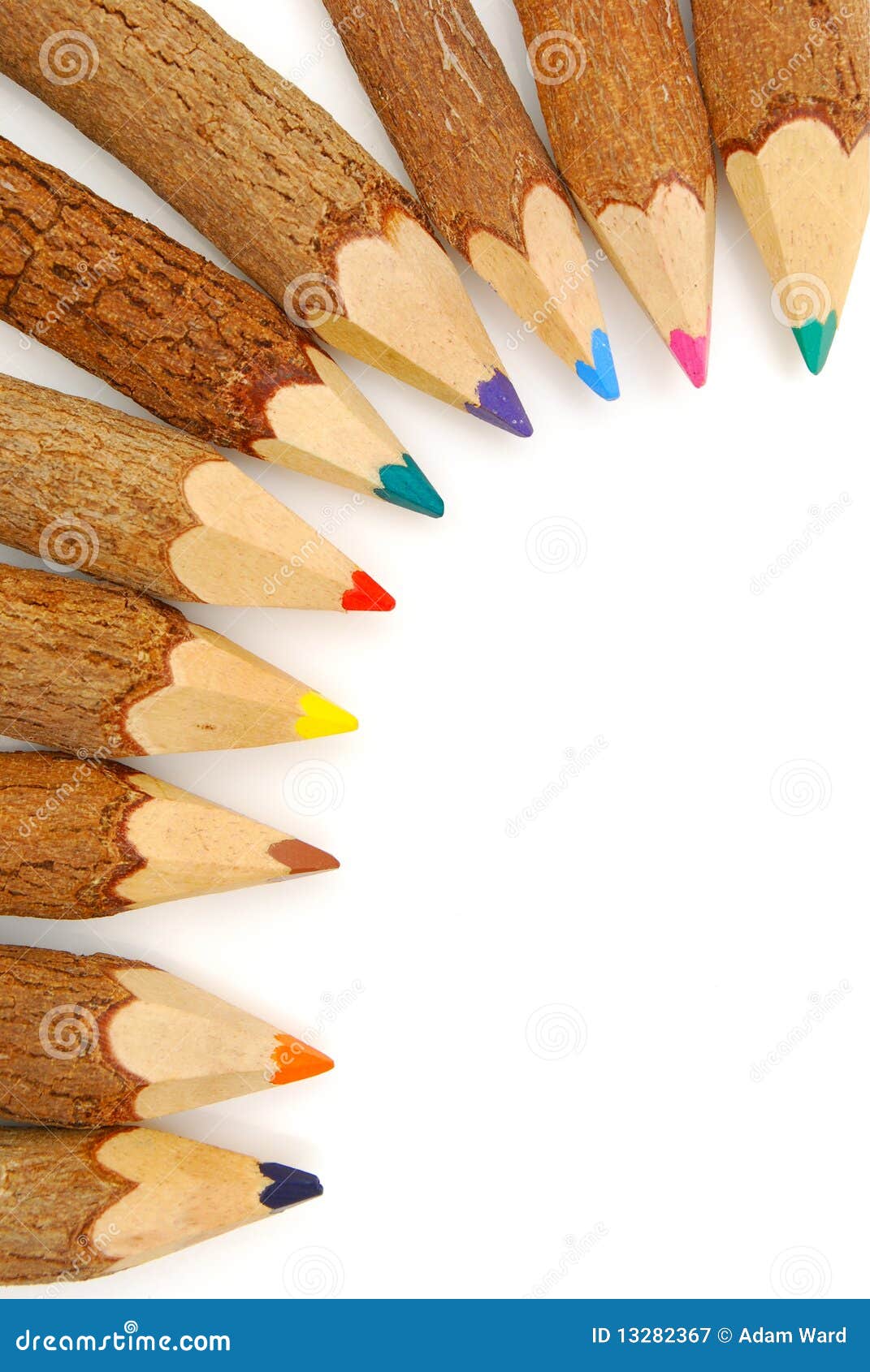 Border of colored pencils stock image. Image of color - 13282367