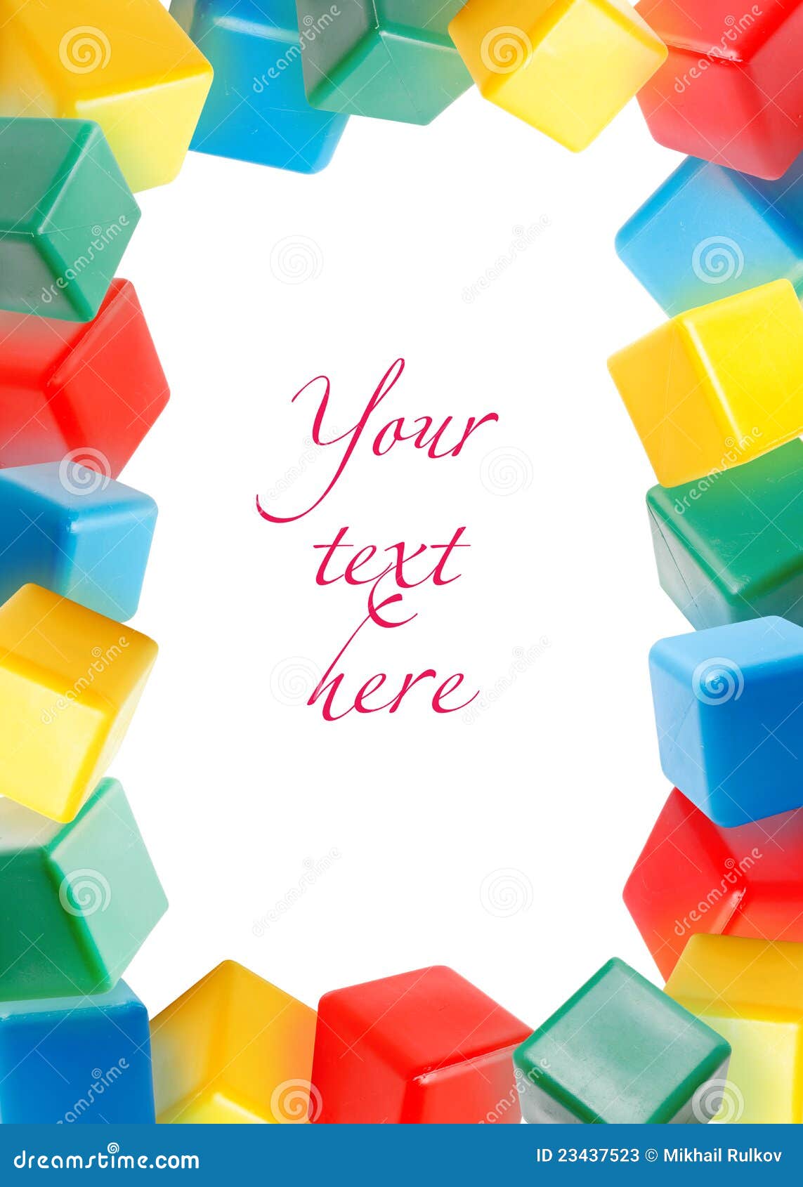 Border Of The Colorful Plastic Blocks Stock Photos - Image: 23437523