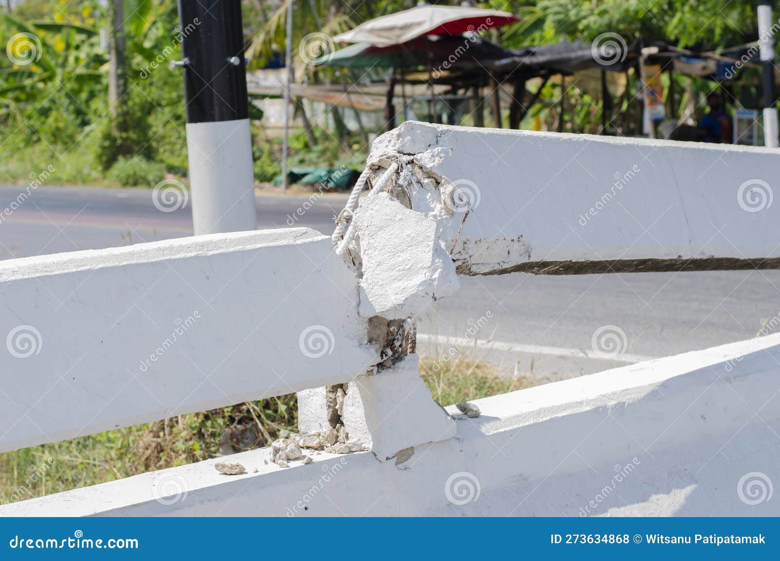 Border of the Concrete Bridge is Broken and Dangerous To Users Stock ...