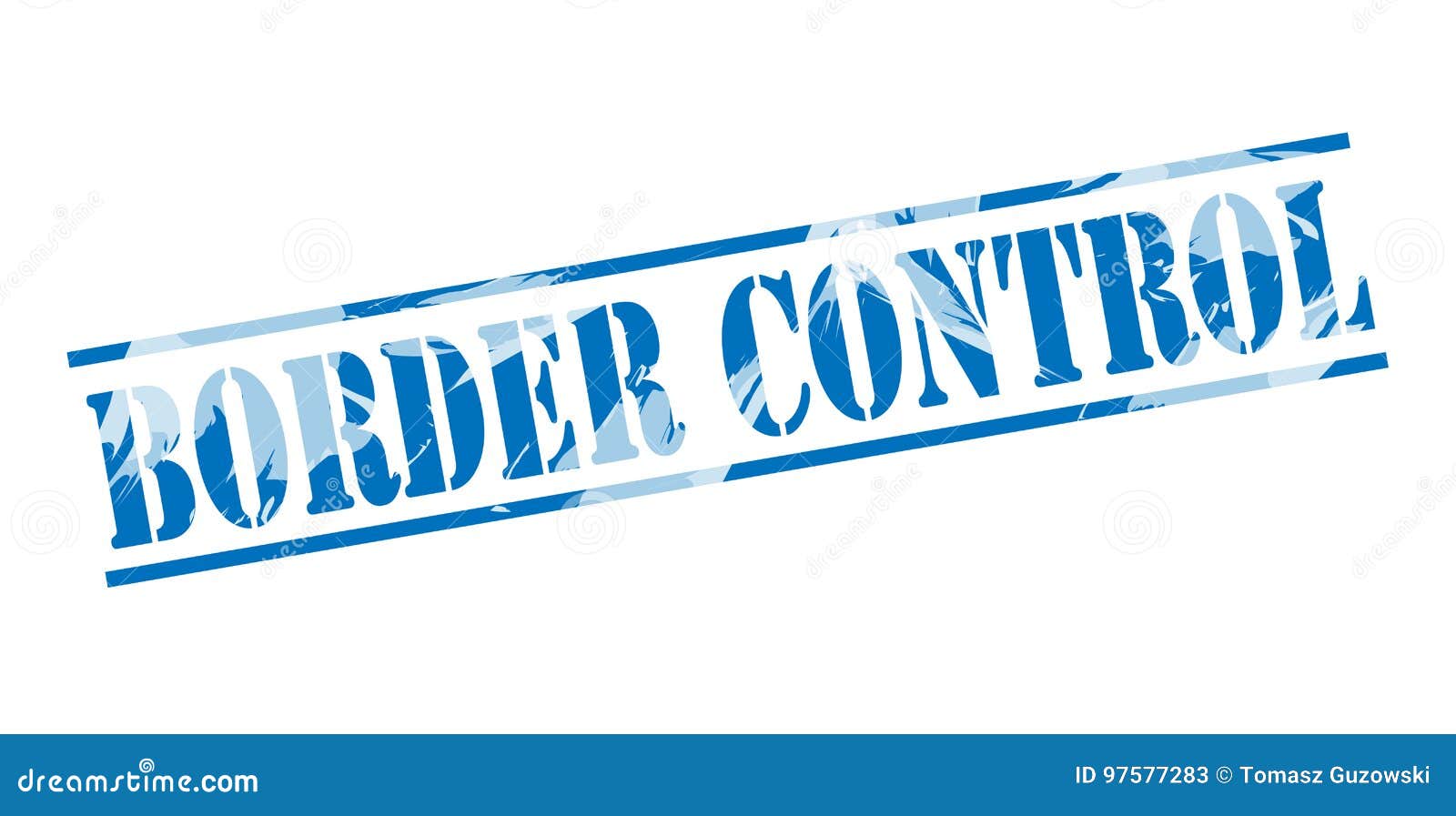 Border control blue stamp stock illustration. Illustration of button ...