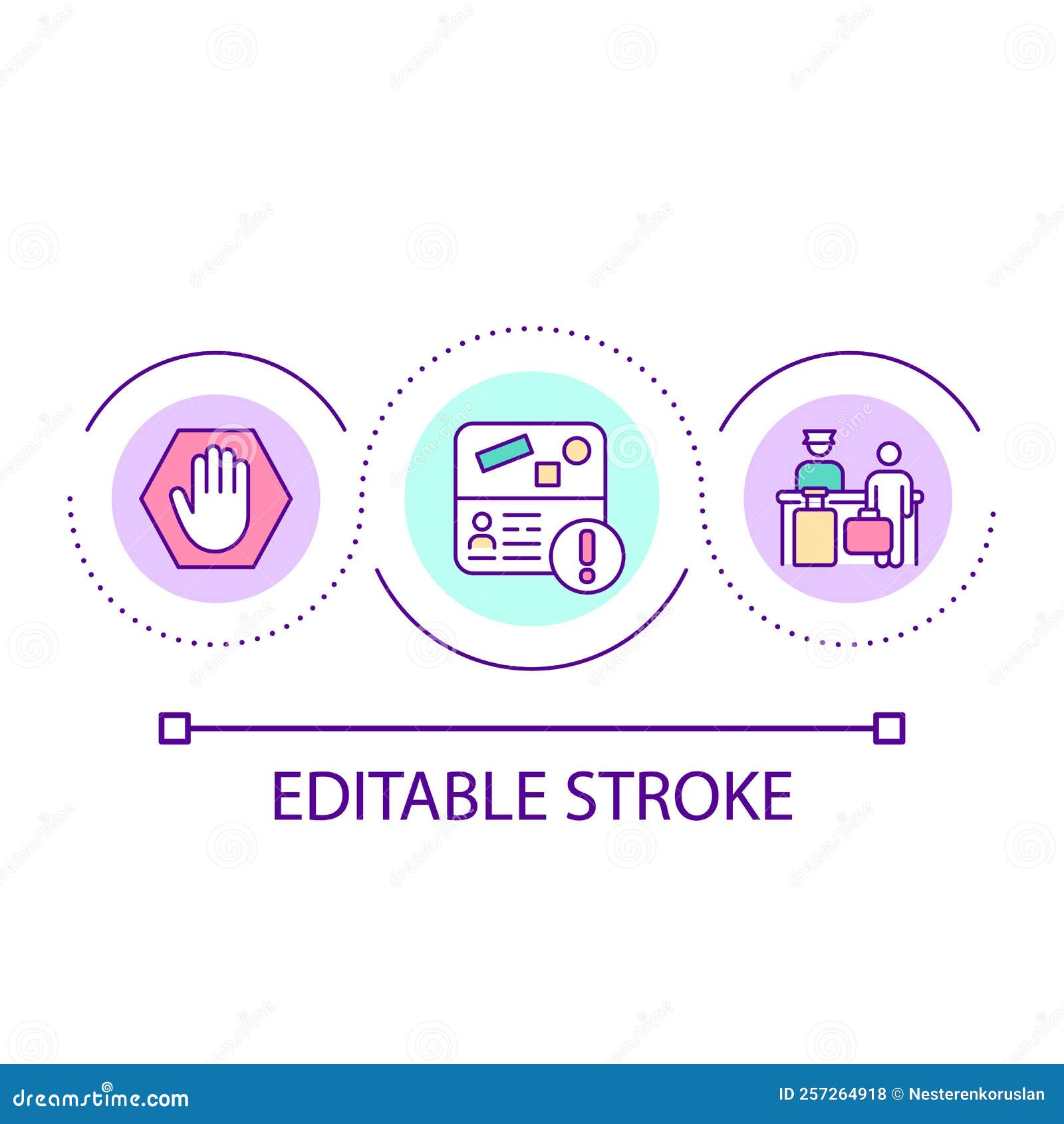 Border Control Loop Concept Icon Stock Vector - Illustration of ...