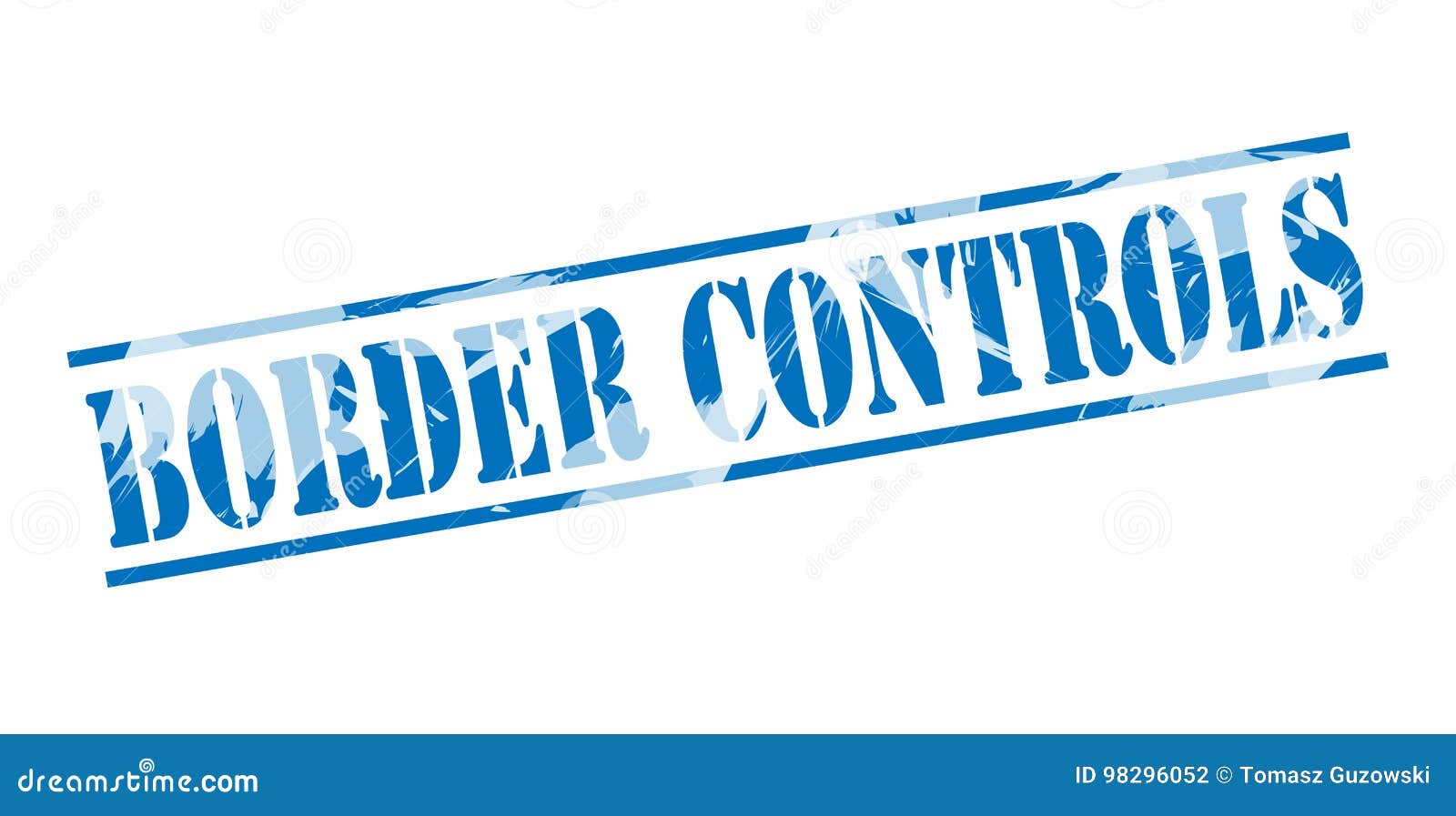 Border controls blue stamp stock illustration. Illustration of ...