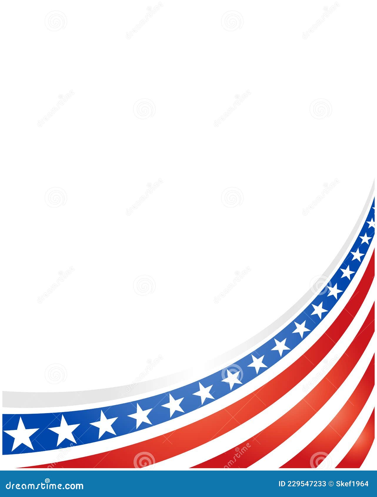 American Abstract Flag Wave Corner Banner Border. Stock Vector ...