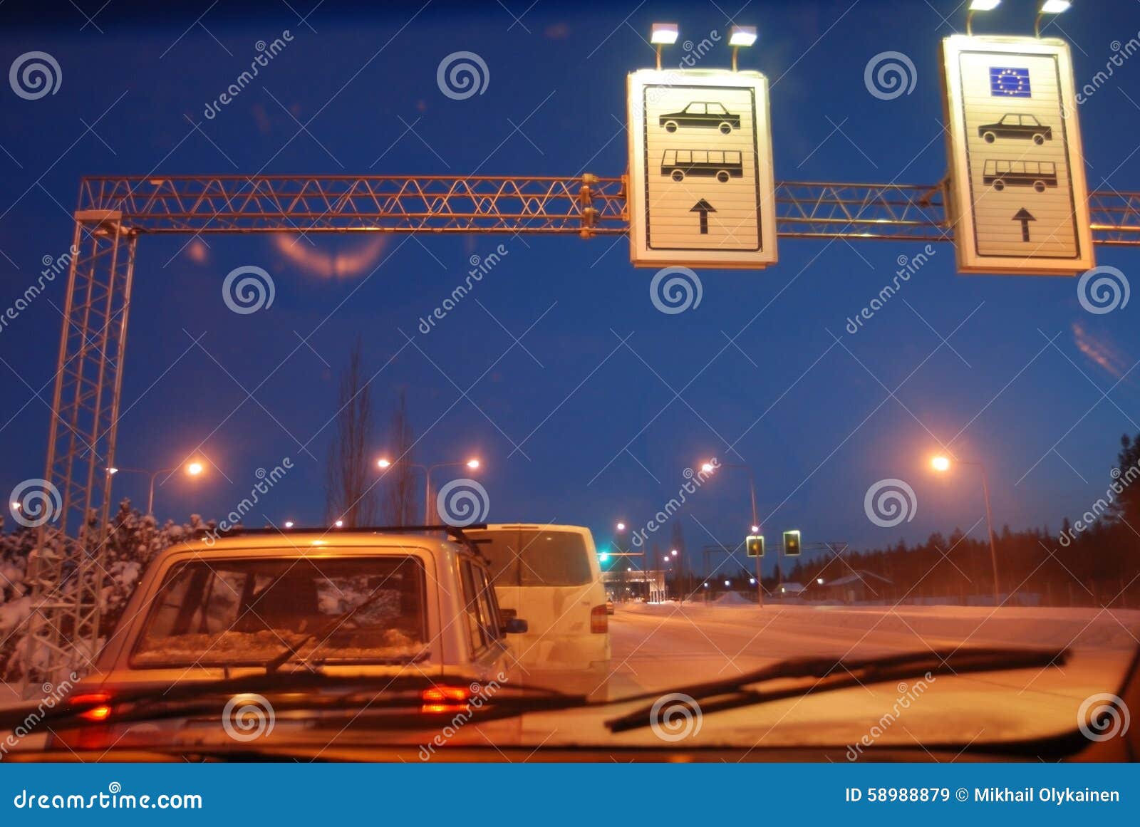 At the Border Crossing Point of European Union Stock Image - Image of ...