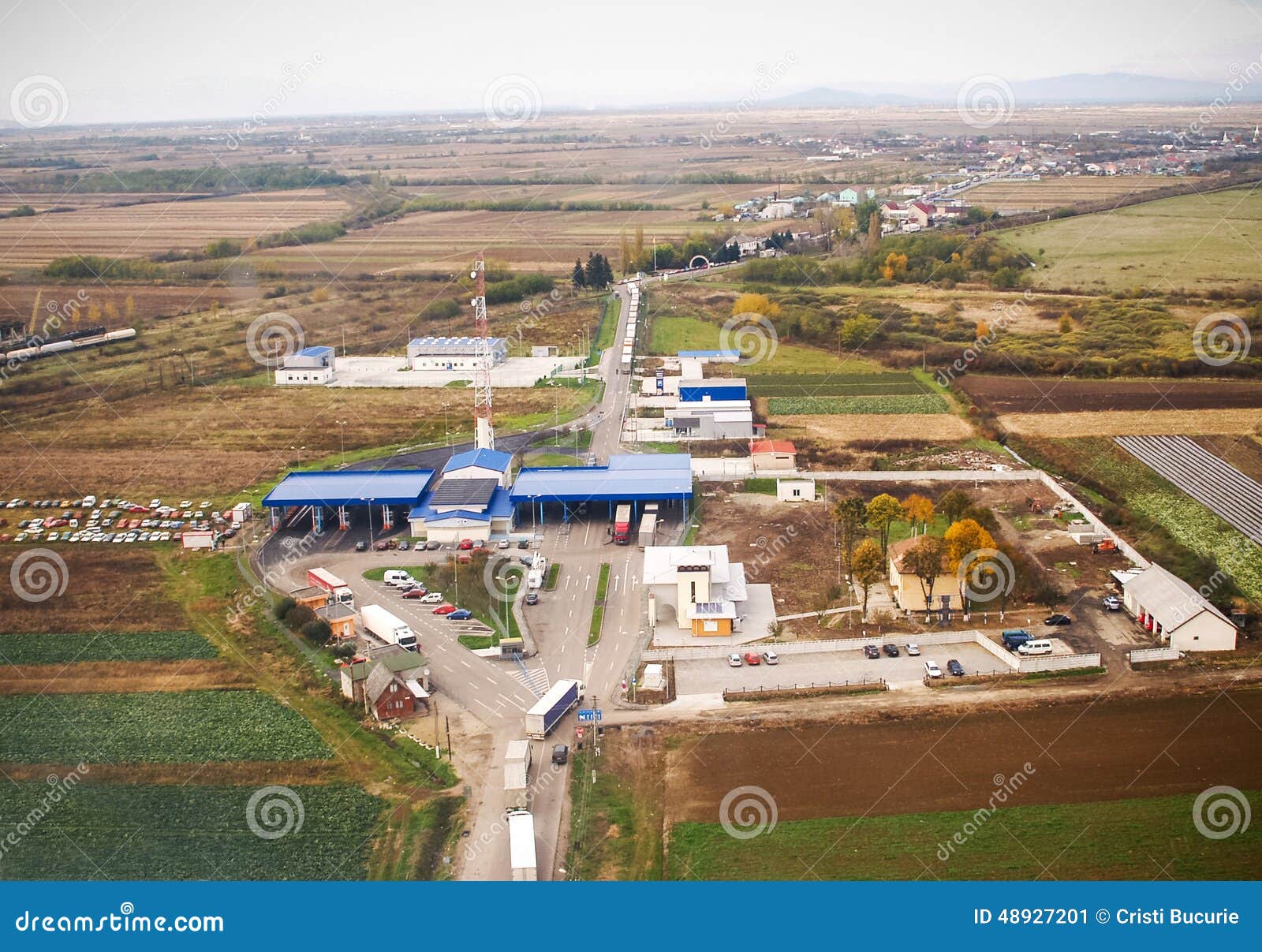 Border crossing point stock image. Image of road, romania - 48927201