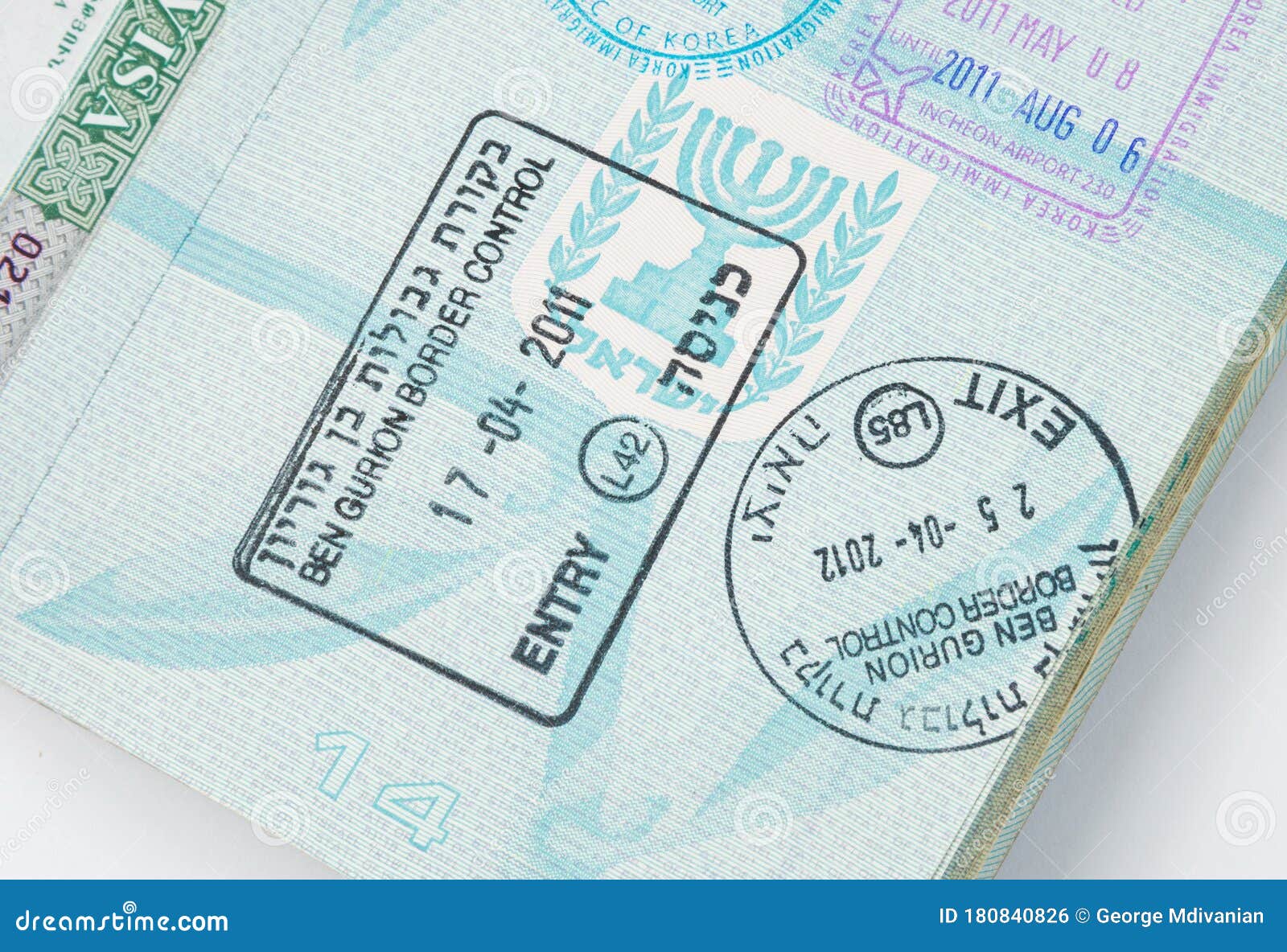 Border crossing stamps editorial photo. Image of custom - 180840826