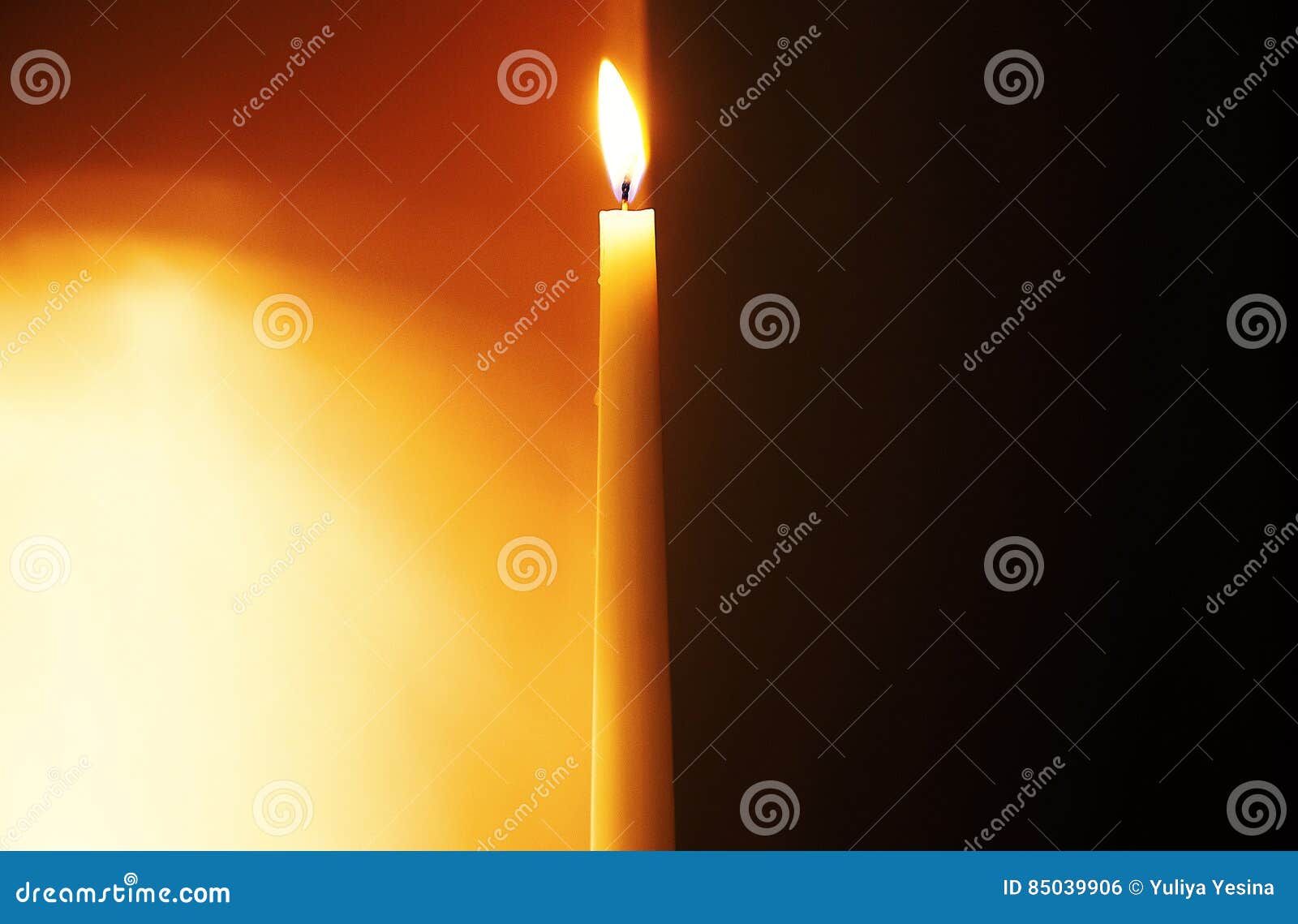 Border of the Dark and Light Sides Divided by Candle Stock Photo ...