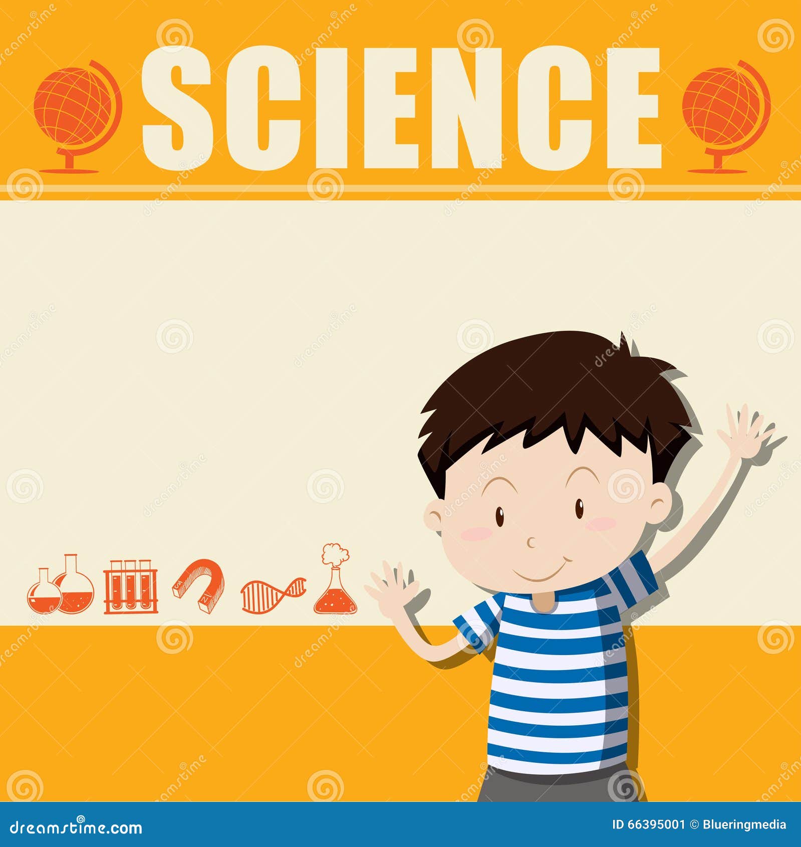 Border Design with Boy and Science Stock Vector - Illustration of ...
