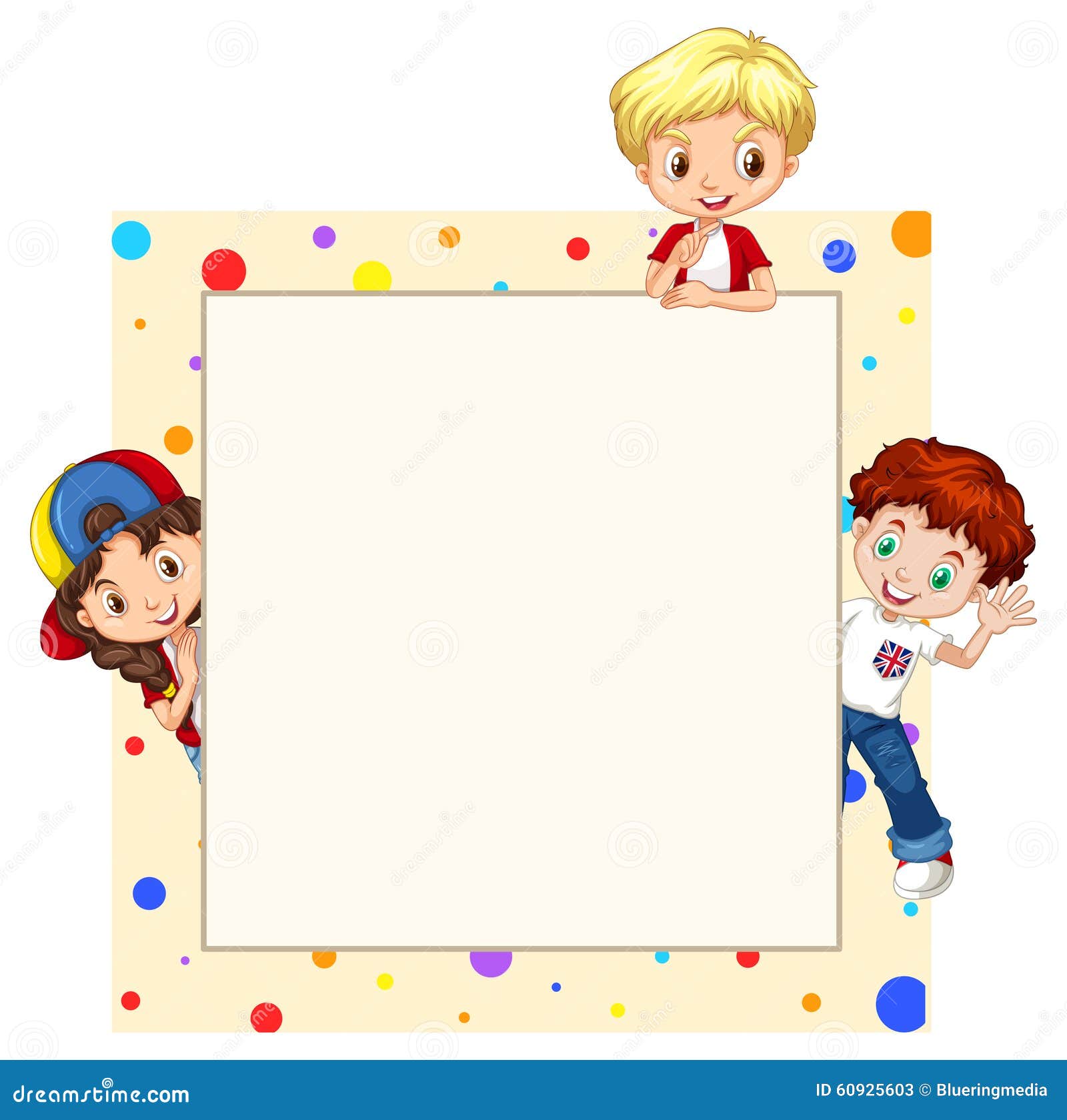 Border Design with Children Stock Vector - Illustration of child, paper ...