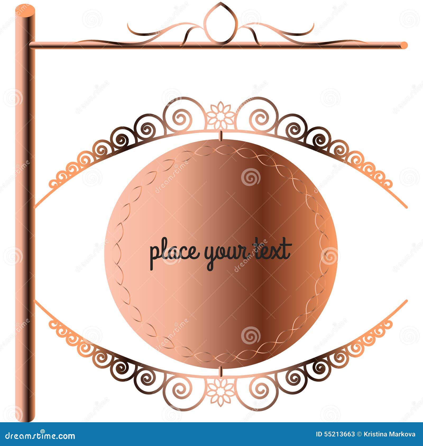 Border Design Element Copper Signboard Stock Vector - Illustration of ...