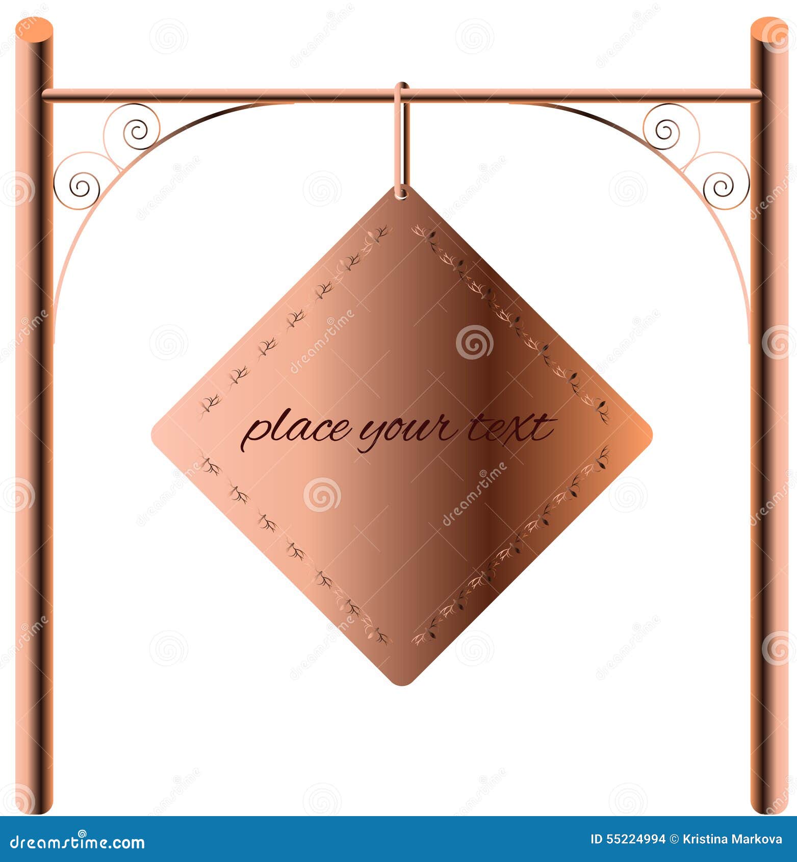 Border Design Element Copper Signboard Stock Vector - Illustration of ...