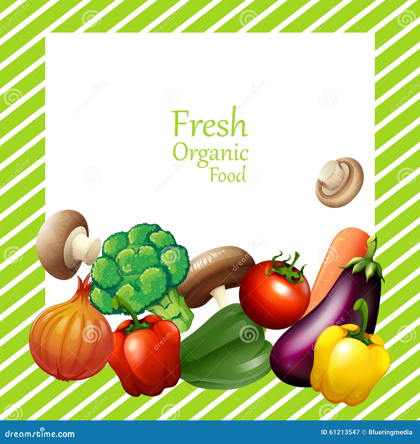 Border Design with Fresh Vegetables Stock Vector - Illustration of ...