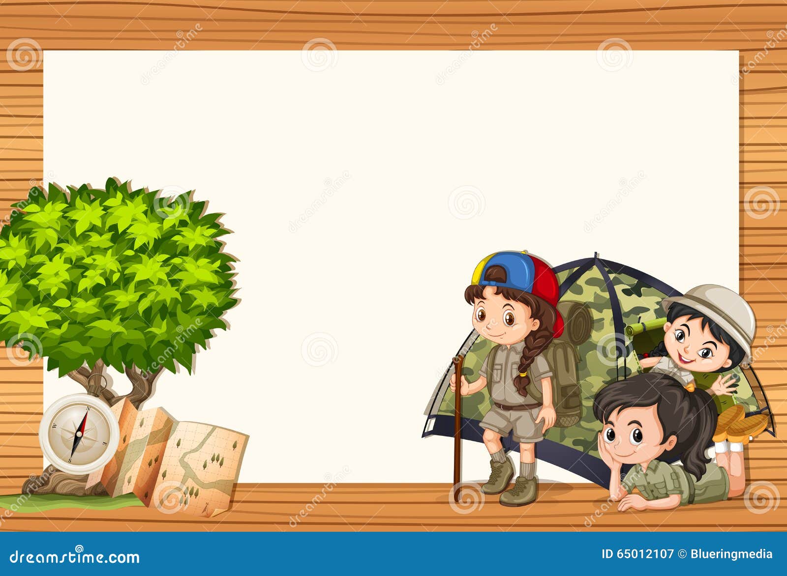 Border With Girls In Sports Clothes And Flowers. Workout, Training Hand ...