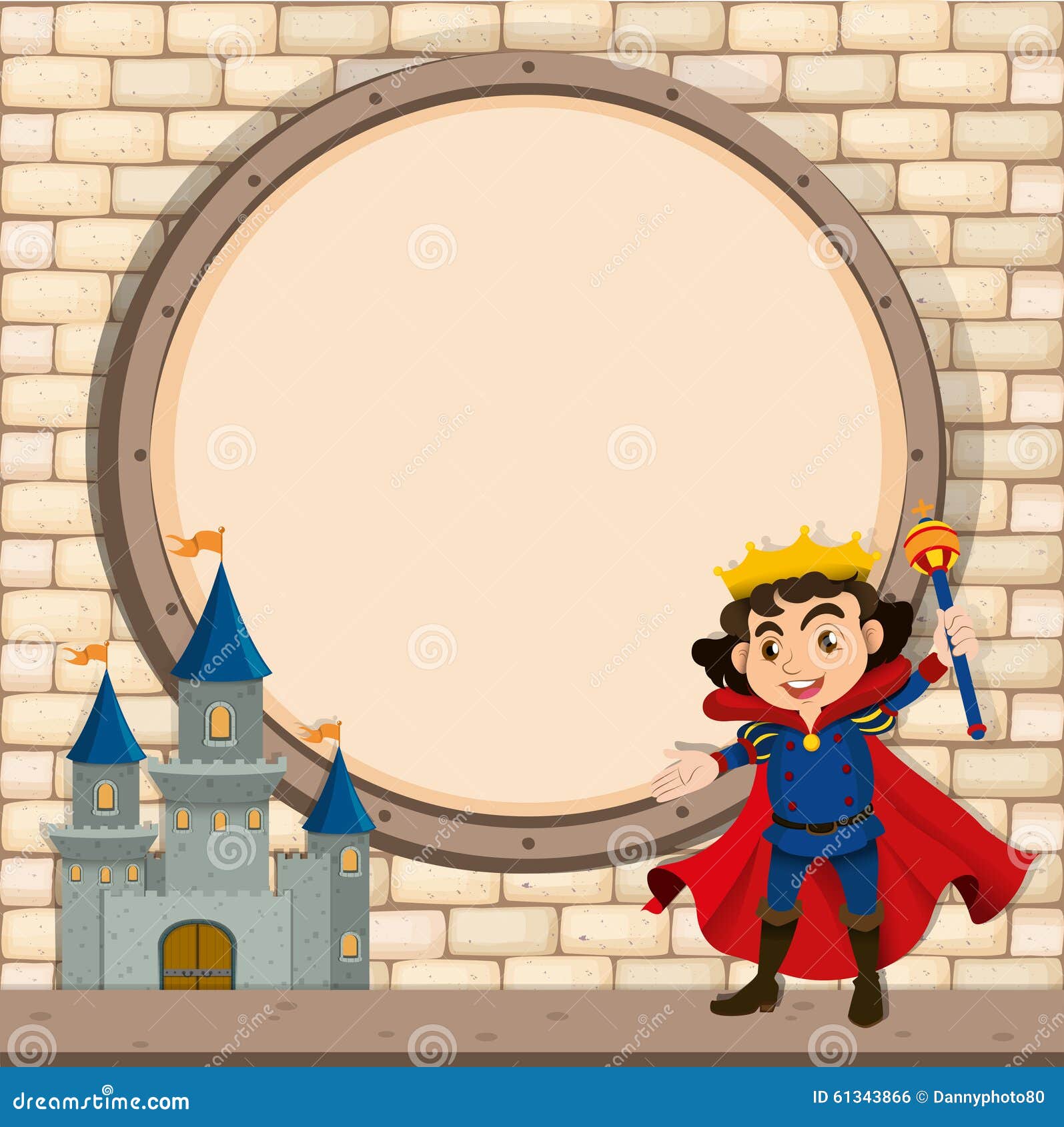 Border Design with King and Castle Stock Vector - Illustration of ...