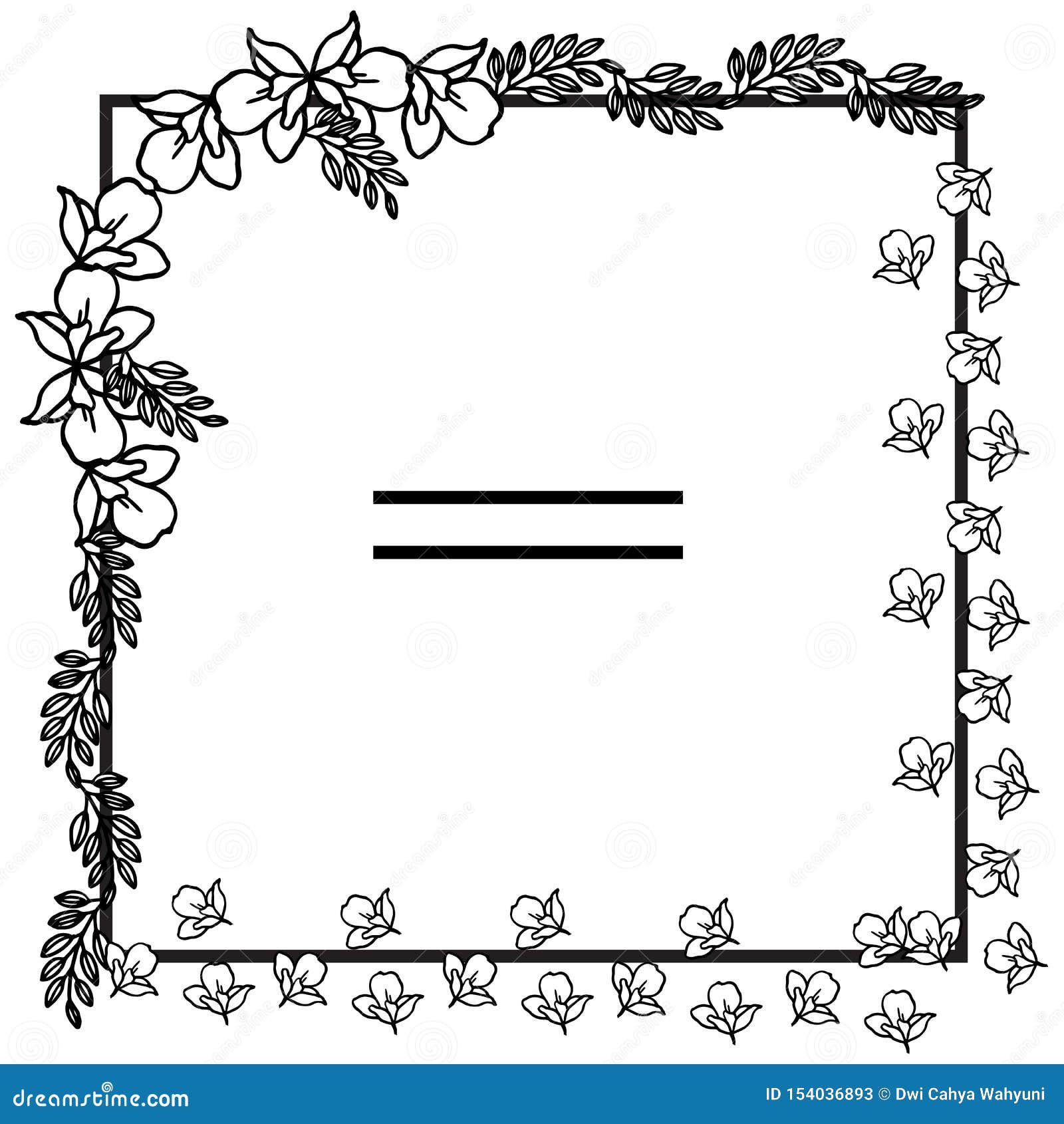 Border Design of Leaf Flower Frame for Template. Vector Stock Vector ...