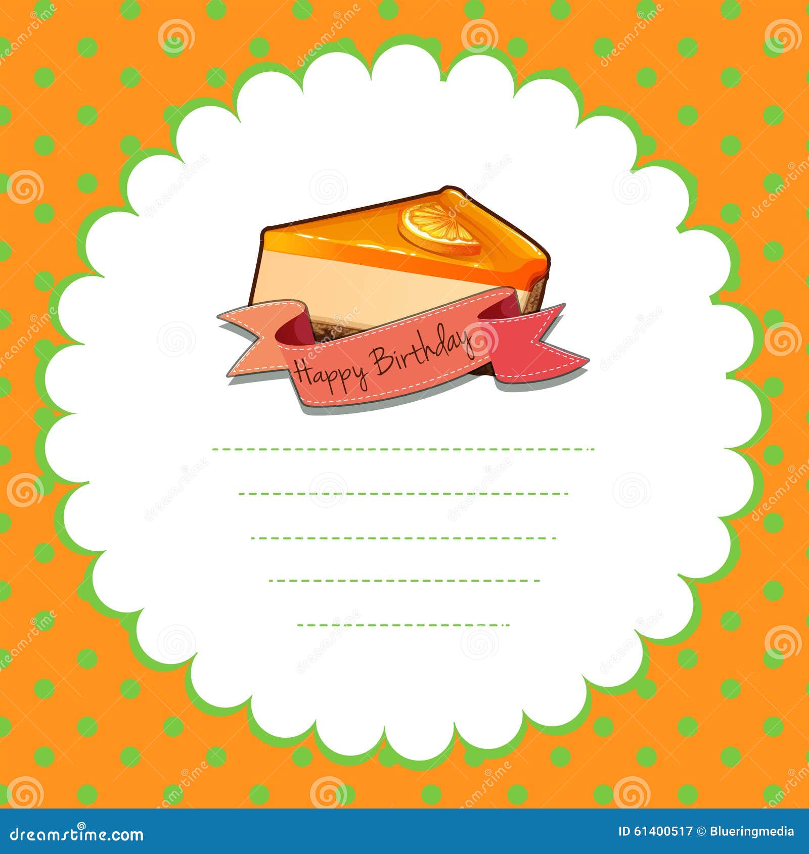 Border Design with Orange Cheesecake Stock Vector - Illustration of ...