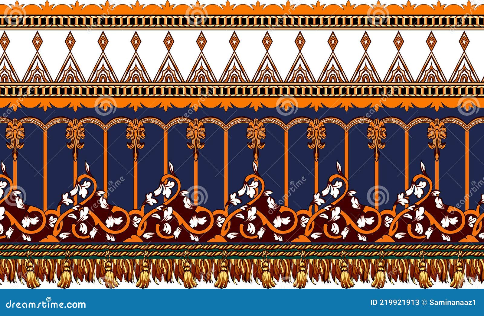 Border Design Print Created Textile Prints Stock Illustration ...