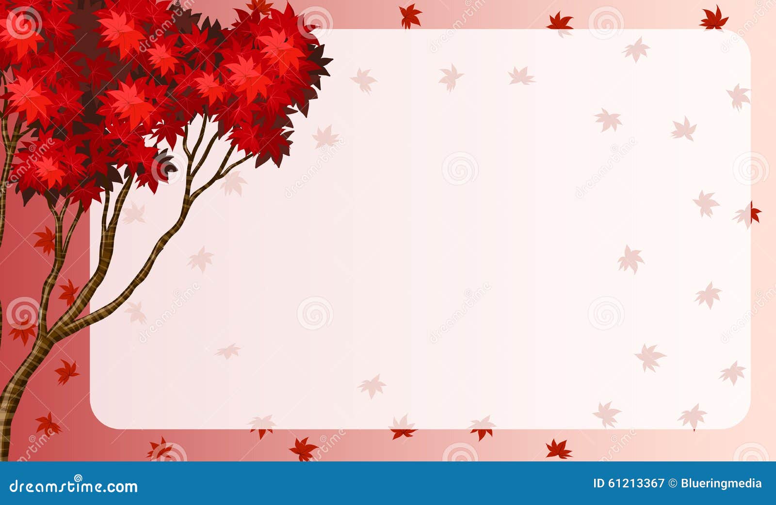 Border Design with Red Maple Leaves Stock Vector - Illustration of ...