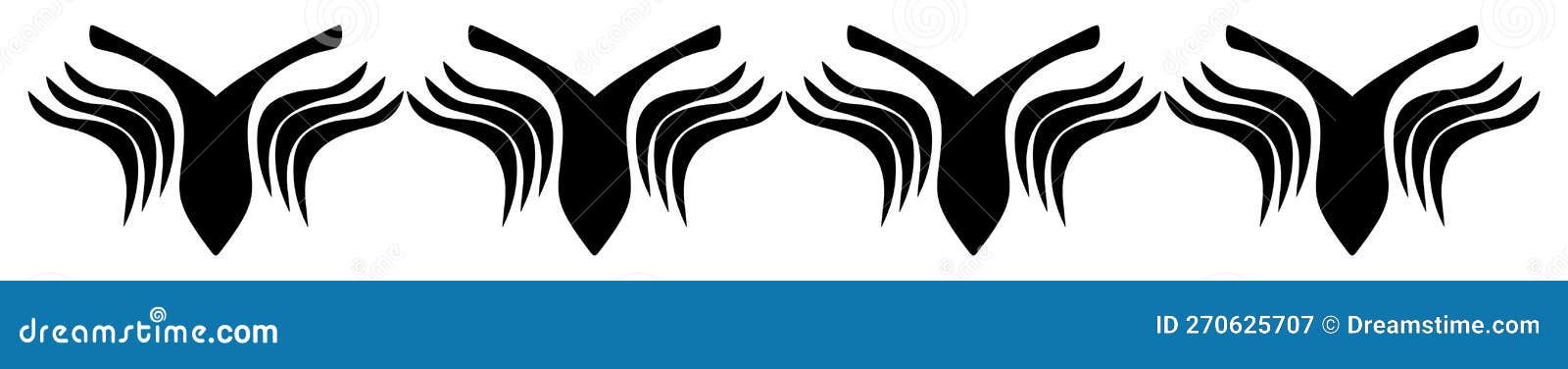 Border Design Seamless Curvy Elements on White Background Stock ...