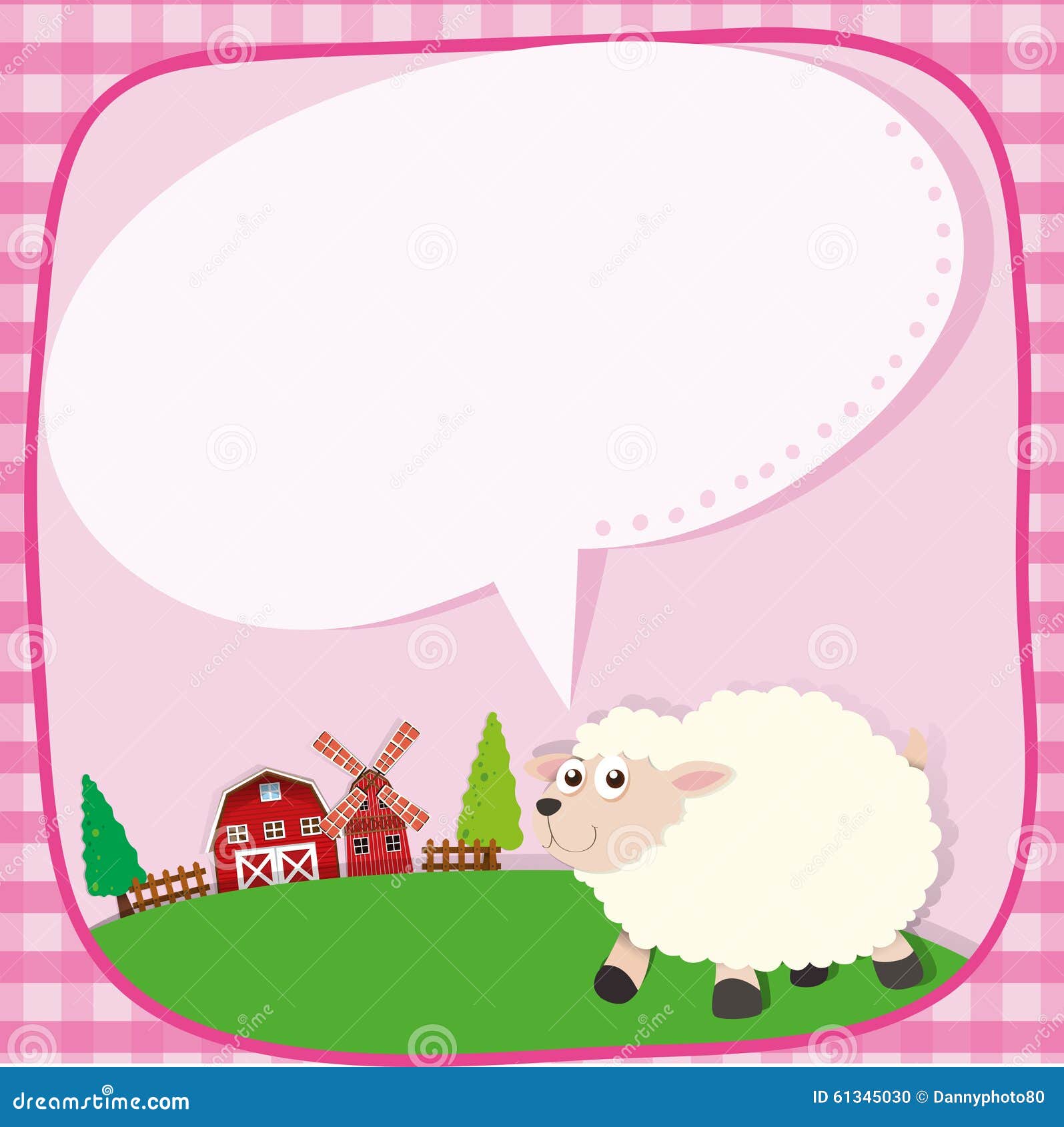Border Design With Sheep On The Farm Stock Vector - Image: 61345030