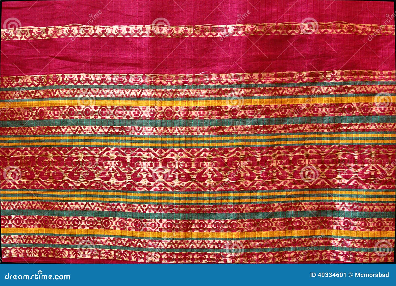 Border Design on Silk Sari stock image. Image of horizontal - 49334601
