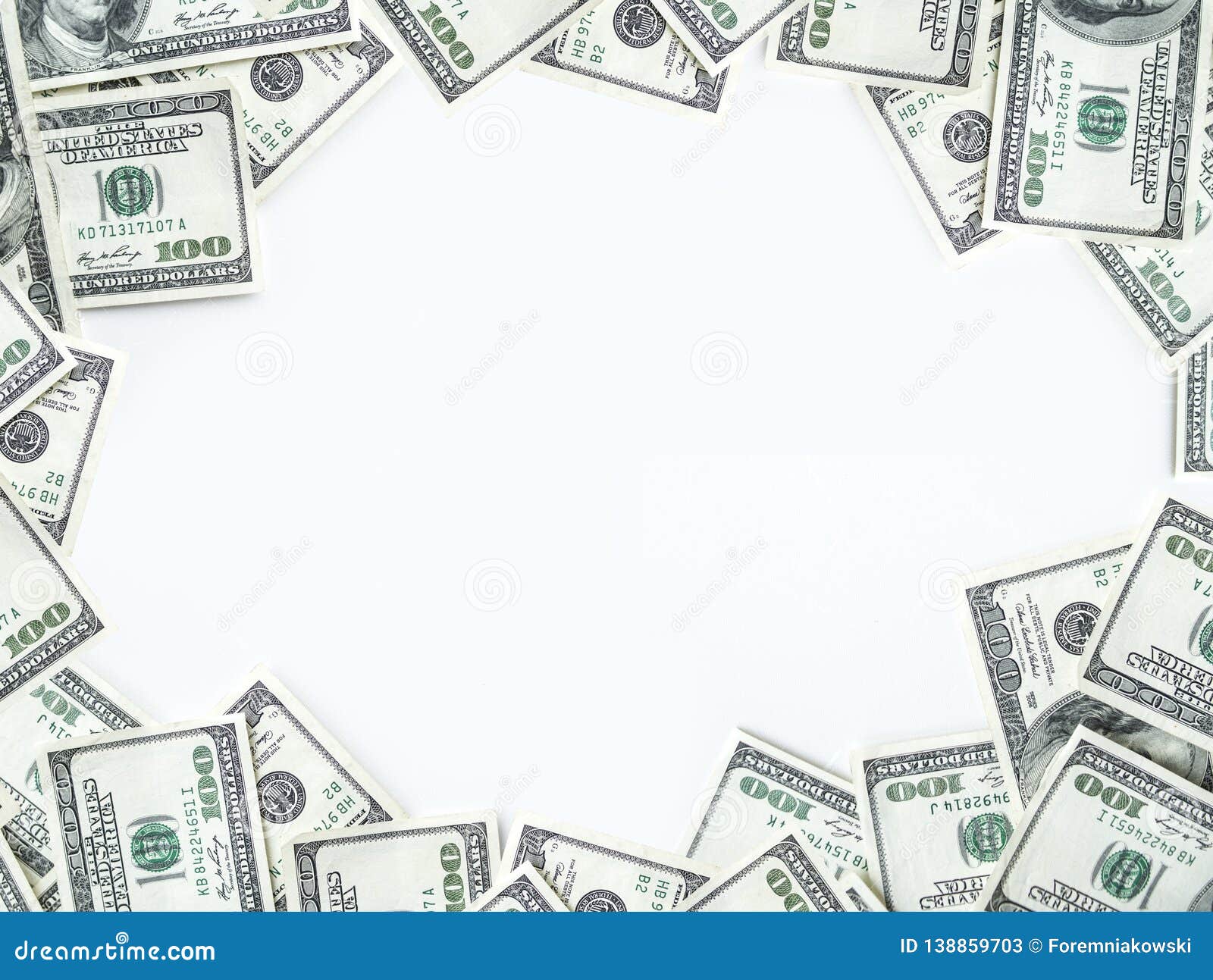 Border of Dollar Banknotes. Stock Image - Image of copy, dollar: 138859703