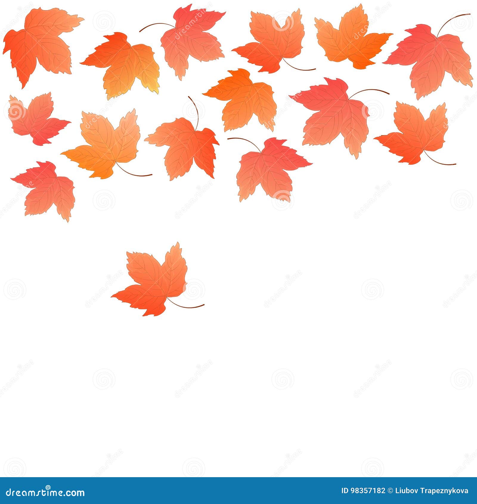 Border from Falling Maple Leaves. Autumn Decoration. Stock Illustration ...