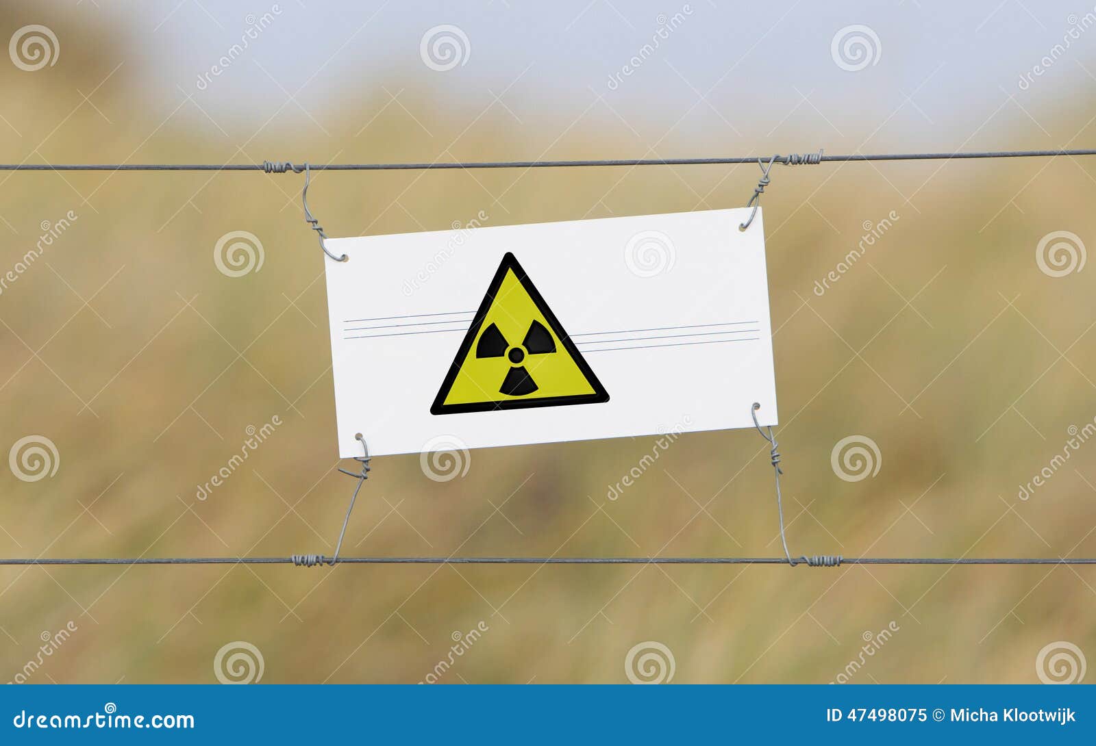 Border Fence - Old Plastic Sign with a Flag Stock Image - Image of ...