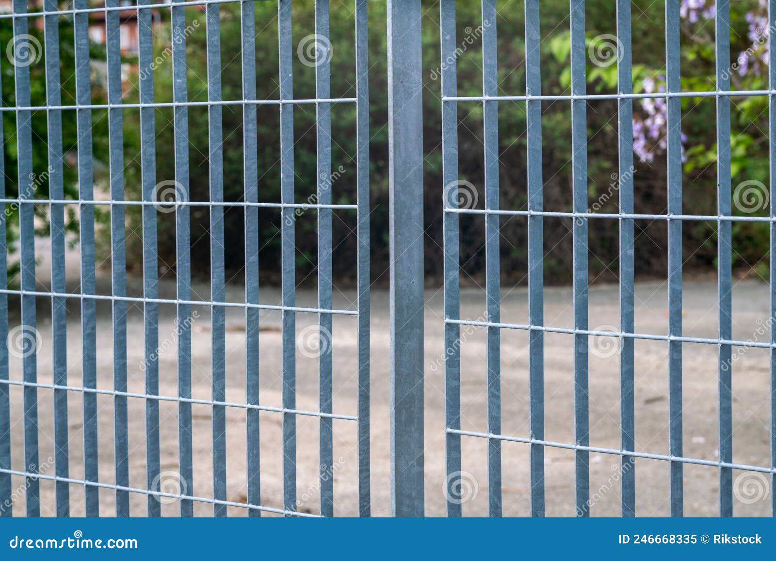 Border: the Fence with Stainless Steel Electro-welded Metal Grid. Stock ...