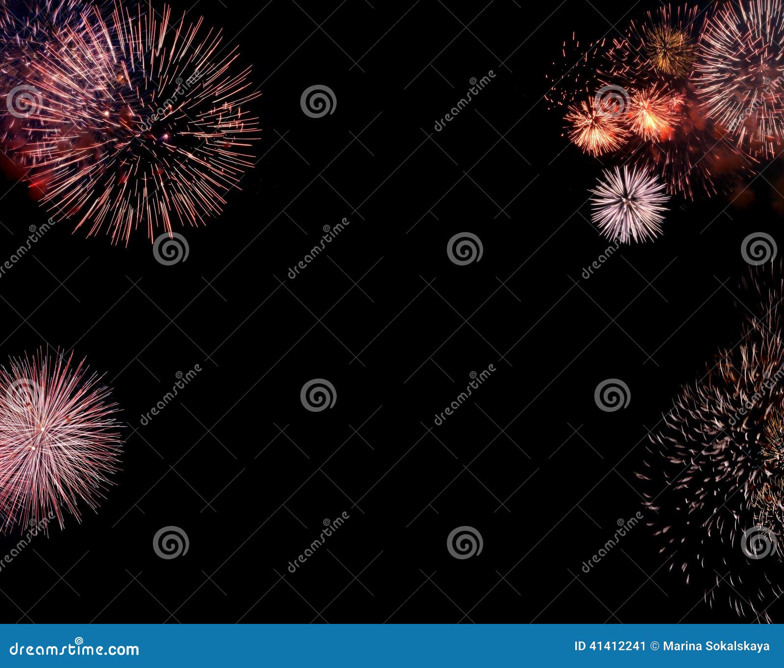 Border of fireworks stock image. Image of copyspace, copy - 41412241