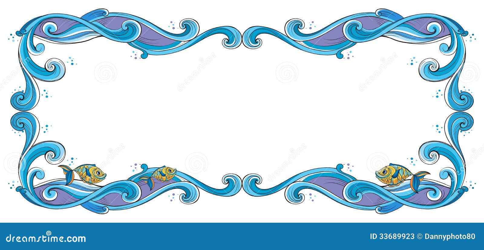 A border with fish stock vector. Illustration of beautify - 33689923