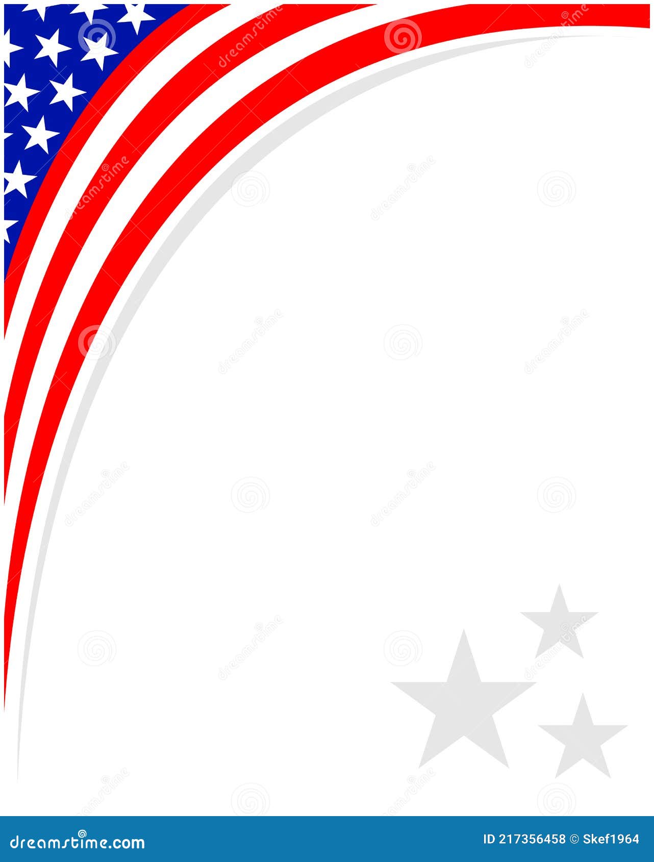Abstract USA Flag Corner Border. Stock Illustration - Illustration of ...