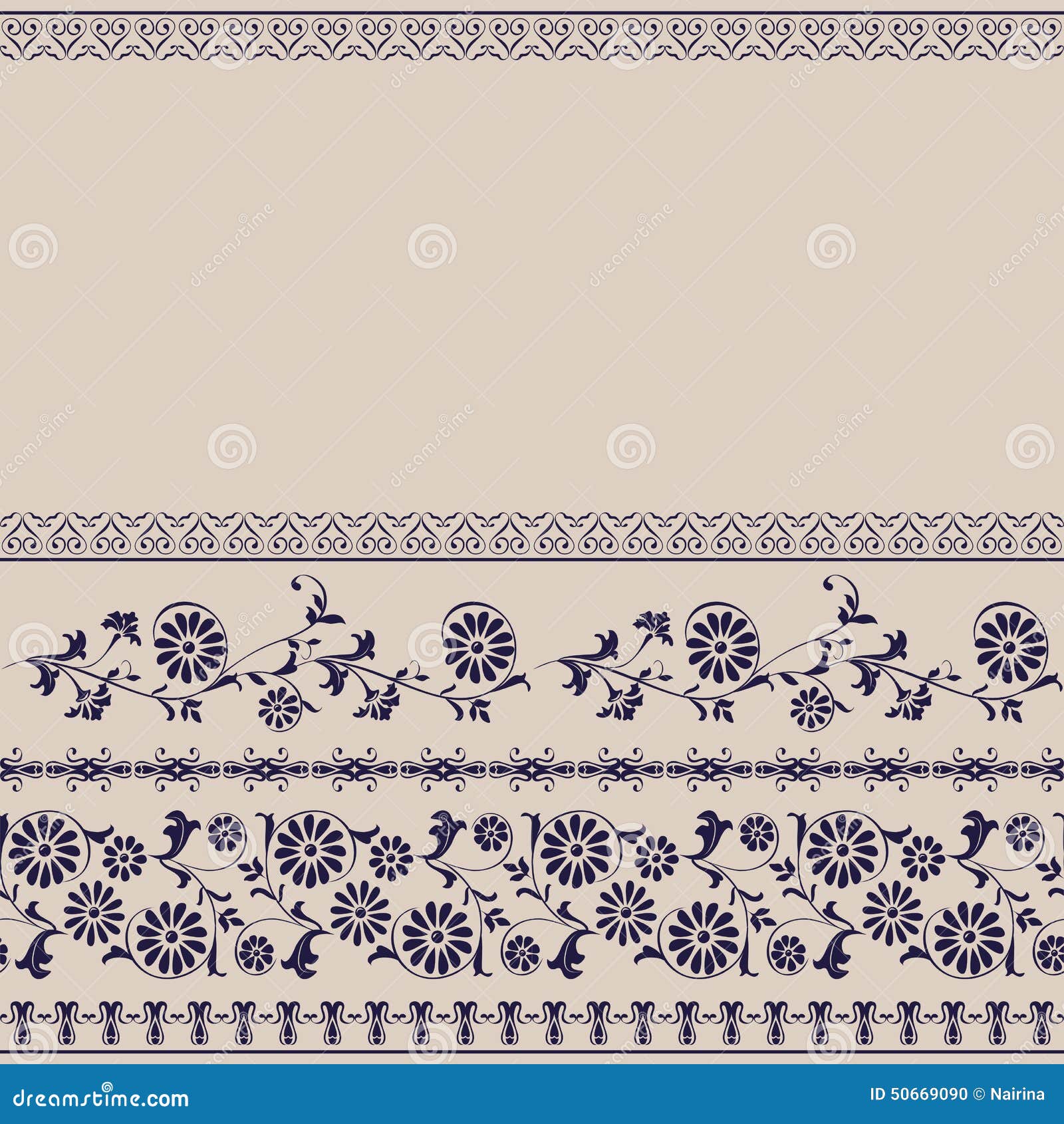 Border floral pattern edge stock vector. Illustration of floral - 50669090