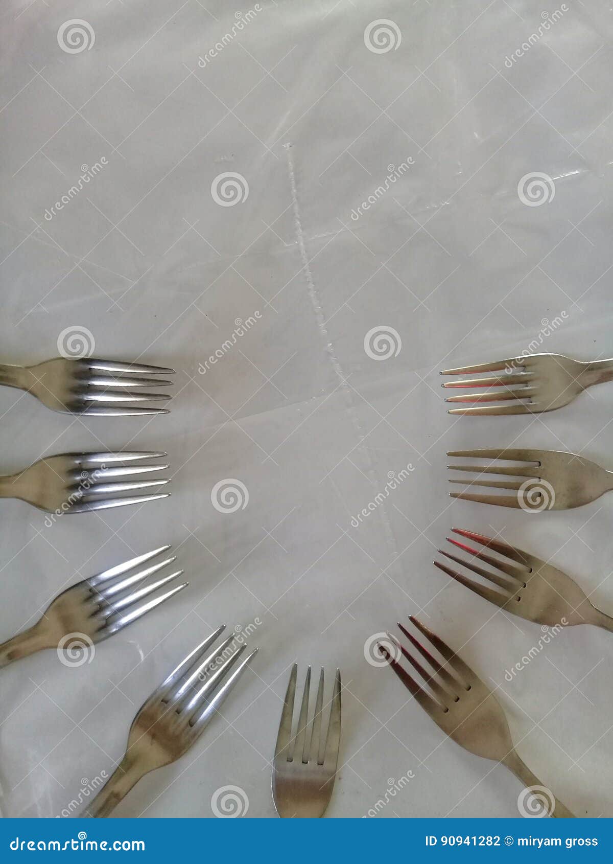 Border of forks. stock photo. Image of silvered, birder - 90941282