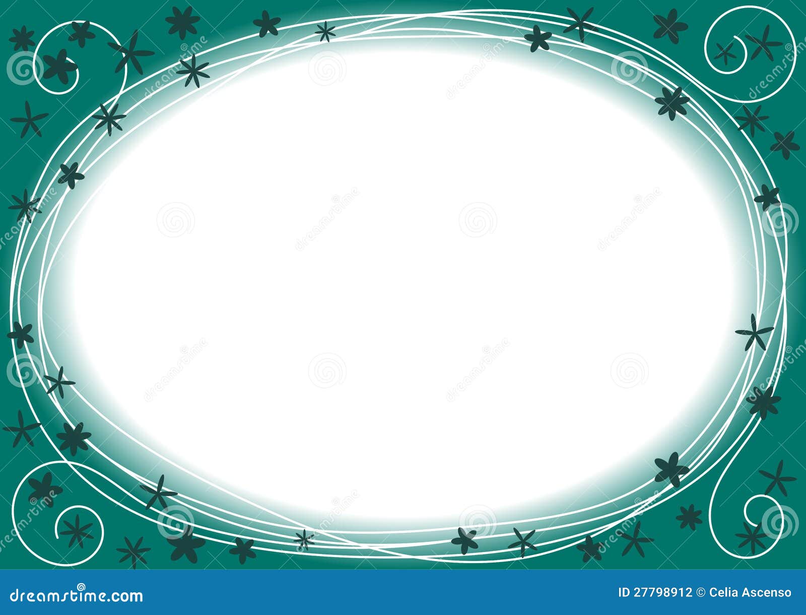 Border Frame with Blue and Green Circles Stock Illustration ...