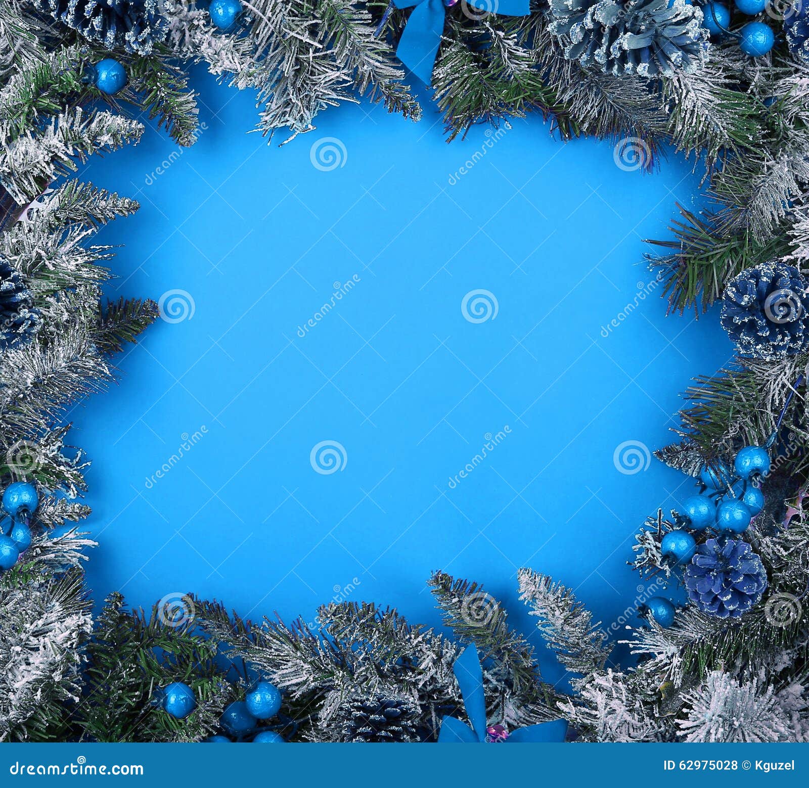 Border or Frame from Christmas Tree Branches Stock Photo - Image of ...