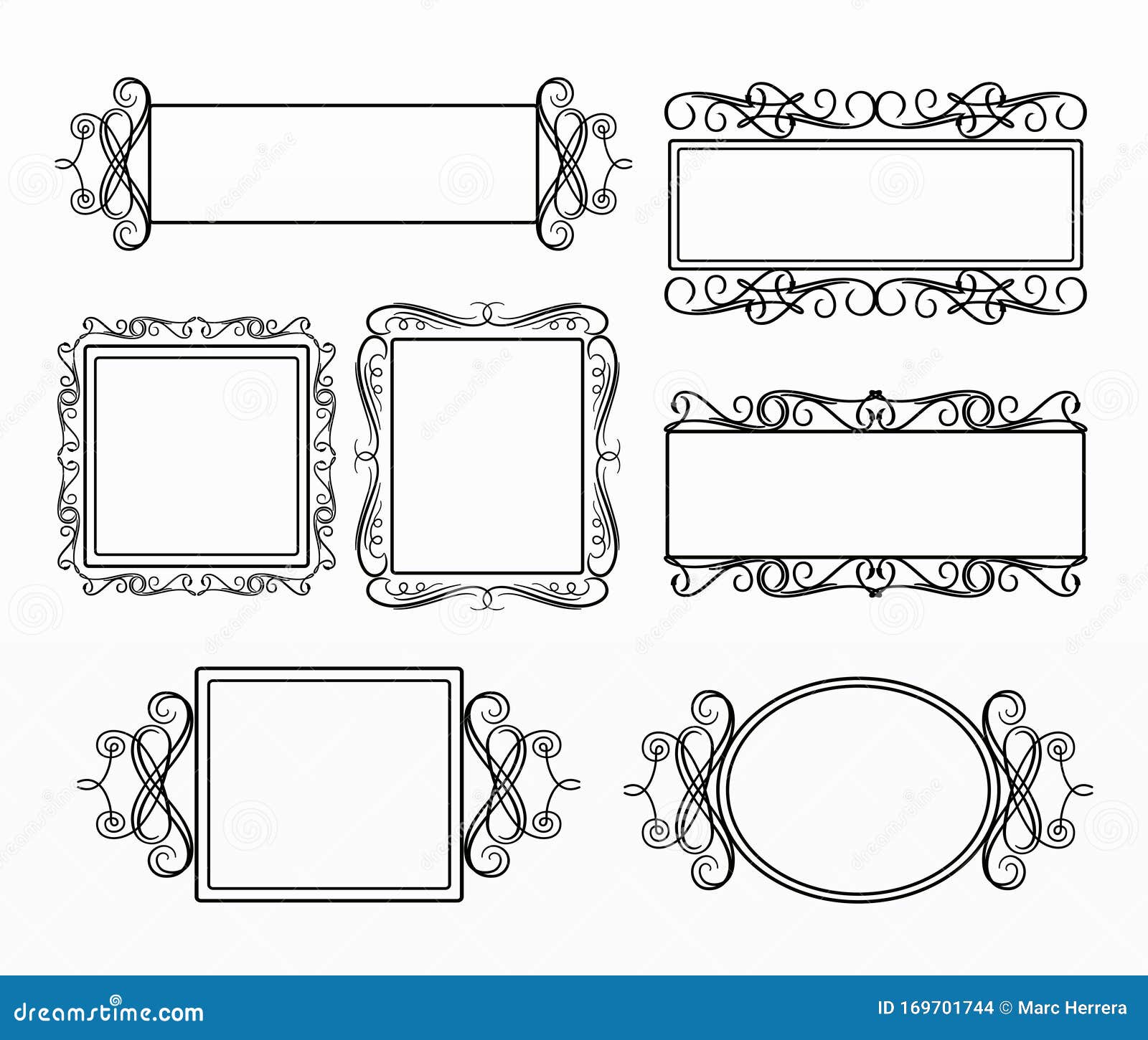 Border and Frame Collection Set Stock Illustration - Illustration of ...