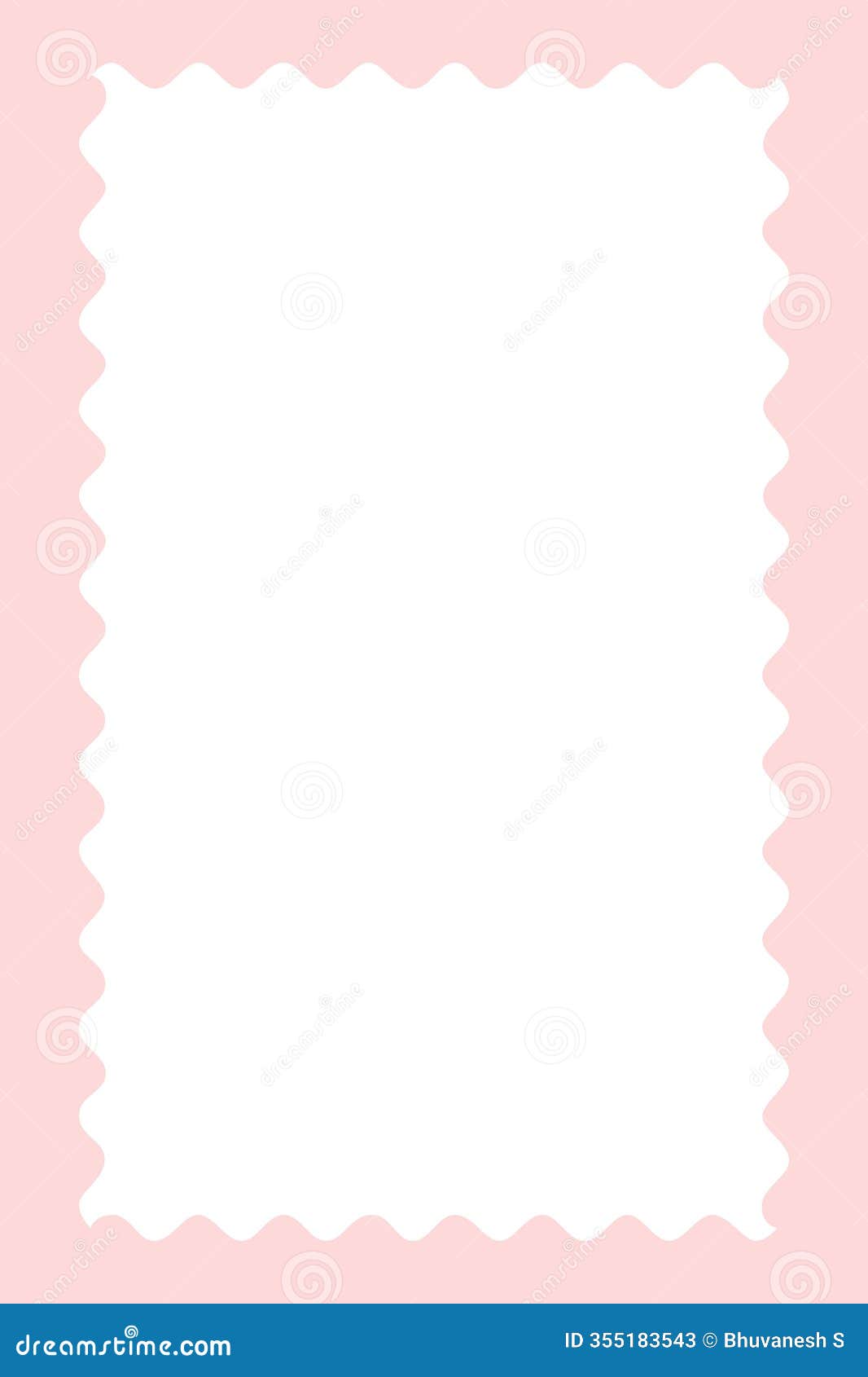 Border Frame Design Concept of Pink Post Card with Curved Line Isolated ...