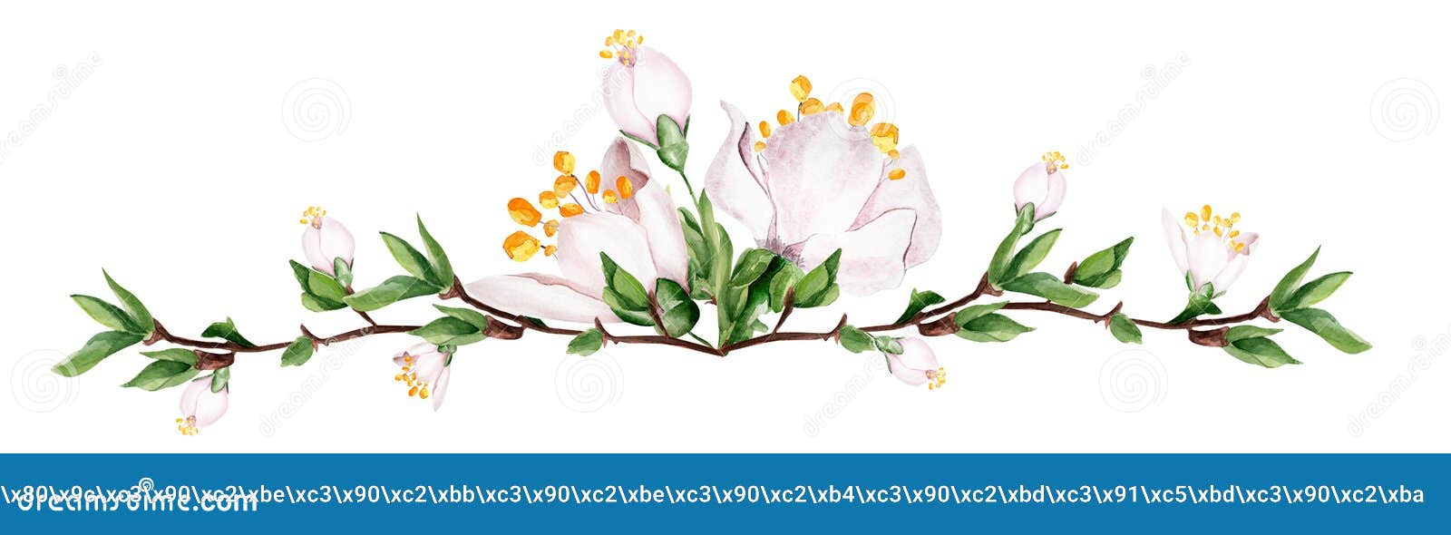 Border Frame Flowers Spring Watercolor Stock Illustration ...