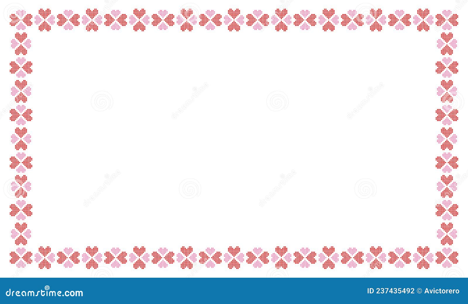 Border Frame with Geometric Hearts for Use As a Design Element Stock ...