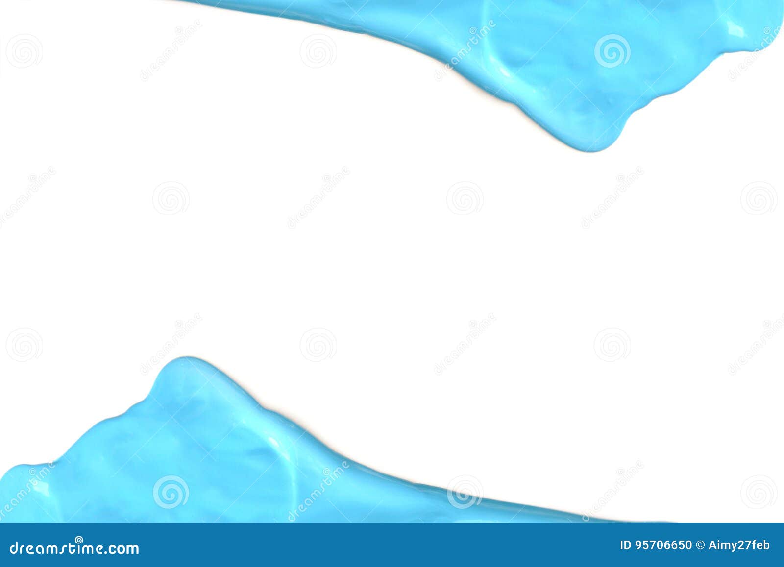 Border Frame Made of Acrylic Color Brush Stroke. Isolated on White ...