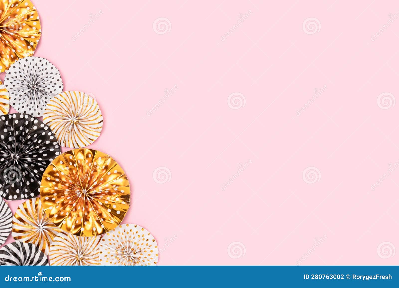Border Frame Made of Colorful Paper Fans. Stock Illustration ...