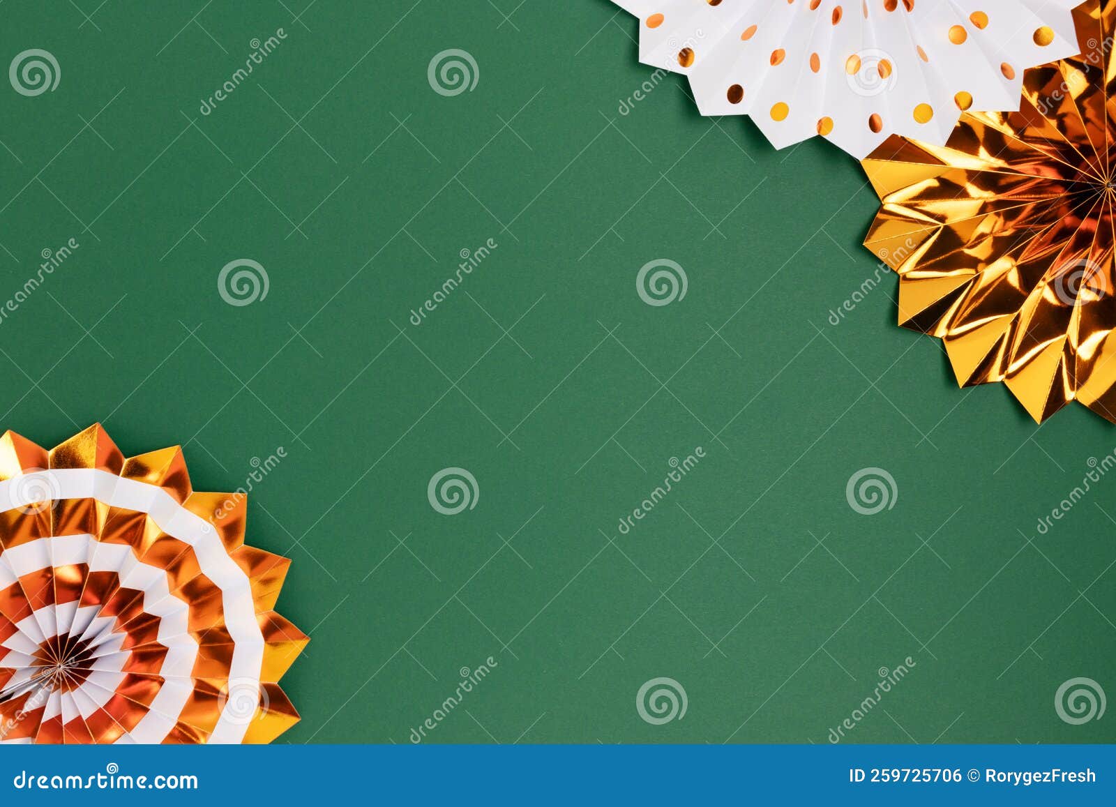 Border Frame Made of Gold Colored Paper Fans. Stock Photo - Image of ...