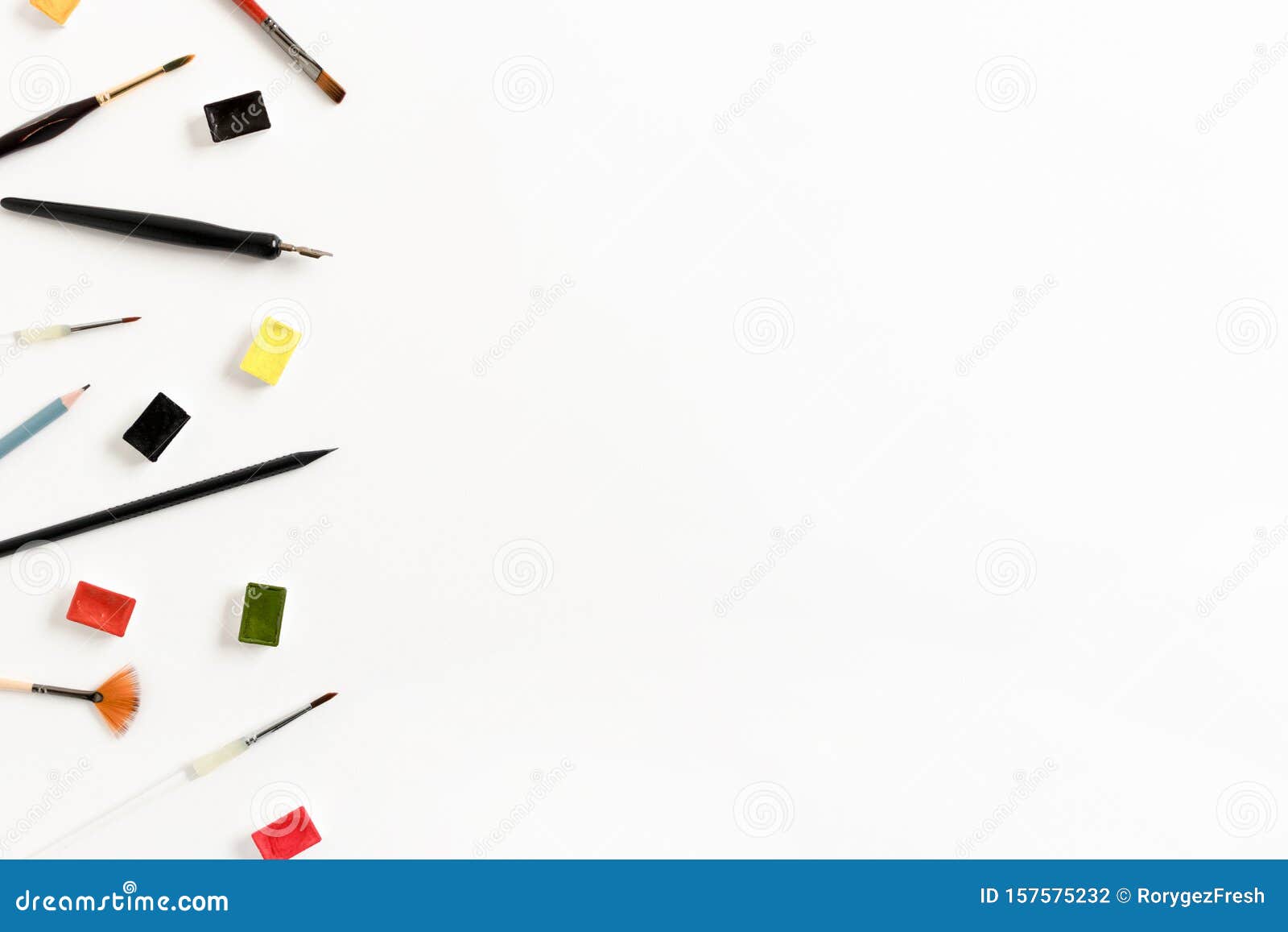 Border Frame Made of Paint Brushes Stock Photo - Image of artist ...