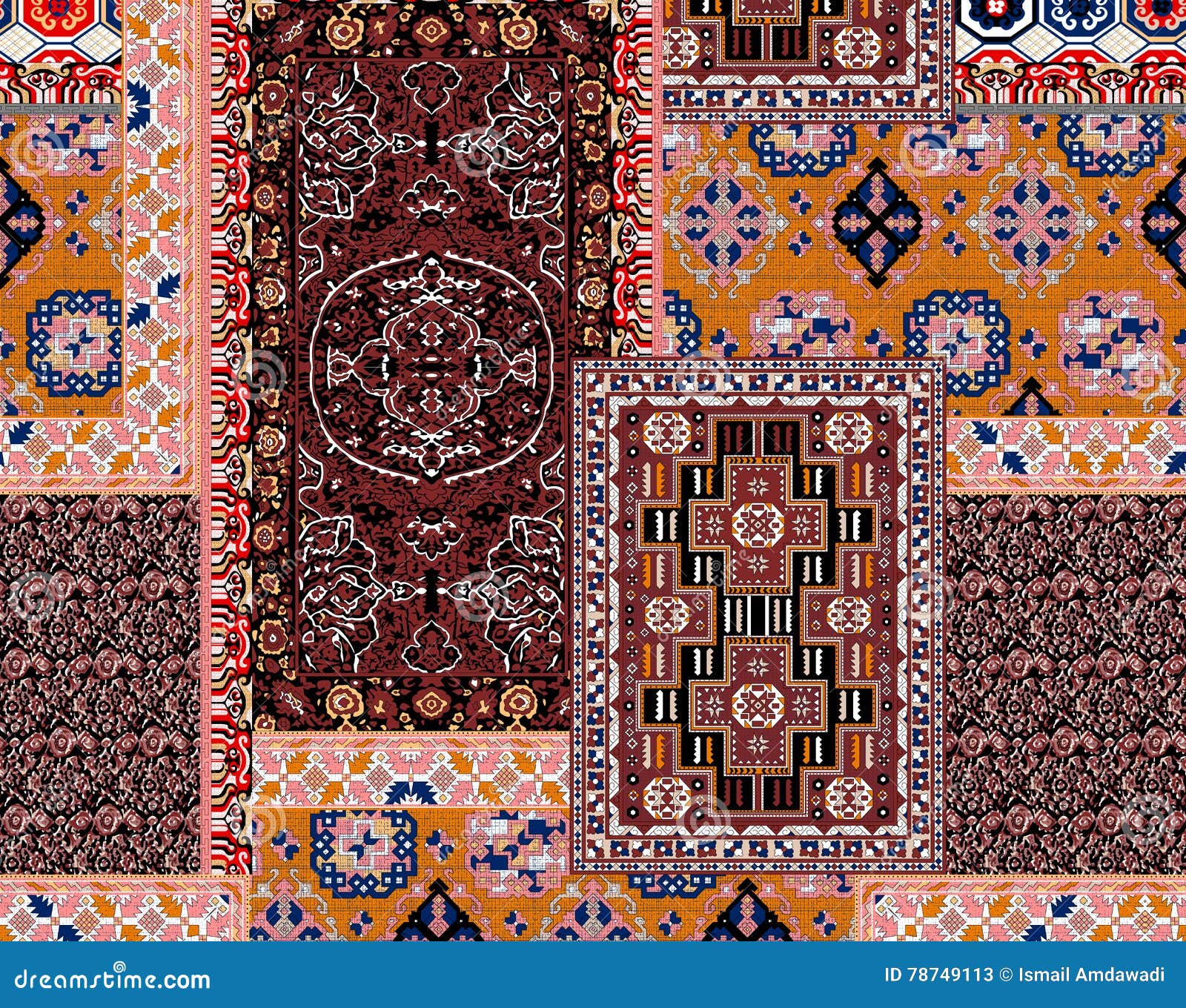 Border Frame Pattern Design Stock Illustration - Illustration of fabric ...