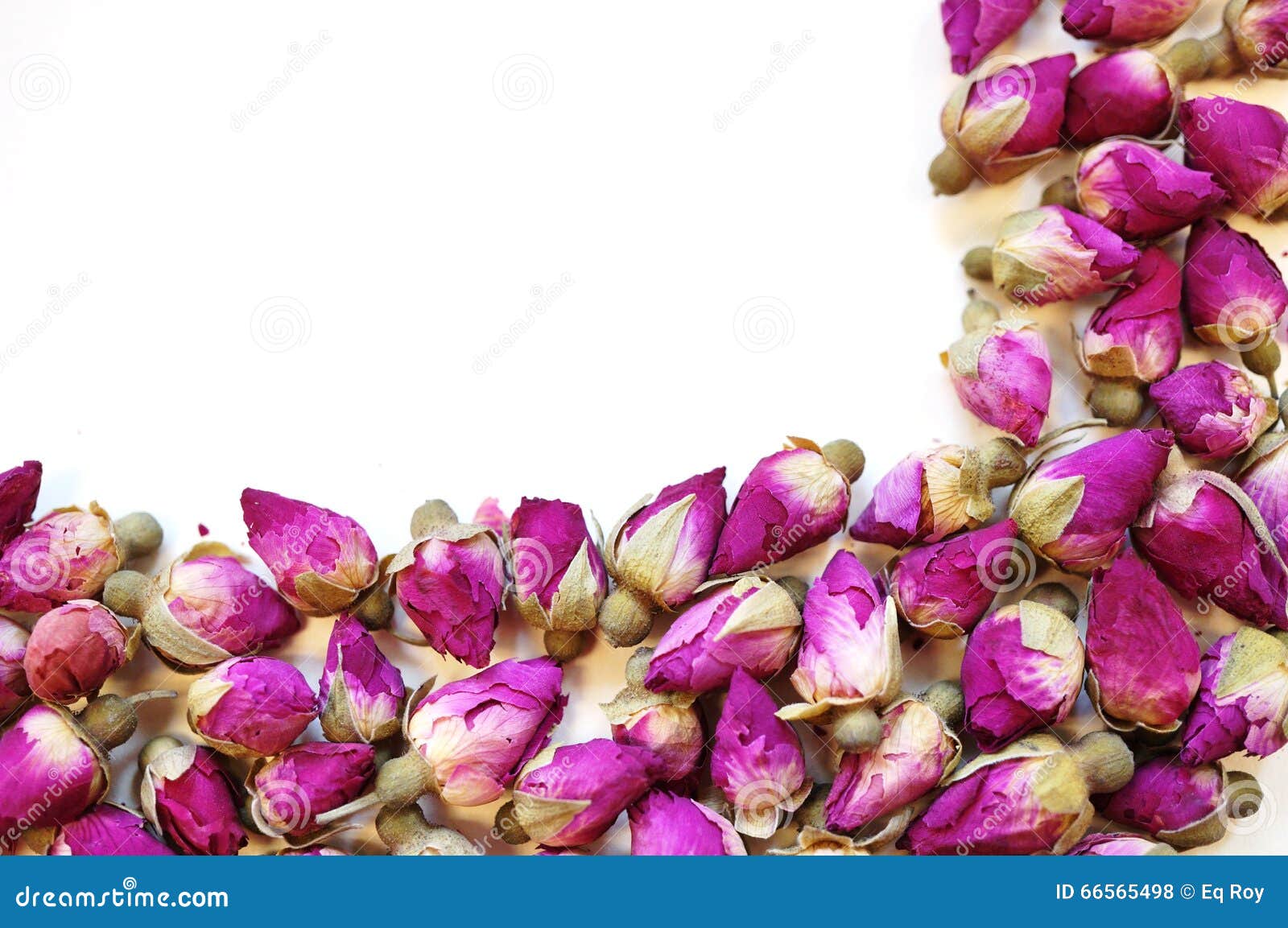 Border Frame of Romantic Dried Pink Rose Buds Stock Photo - Image of ...