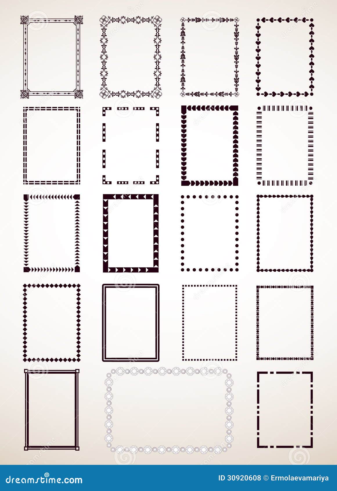 Border Frame Set. Vector stock vector. Illustration of decoration ...