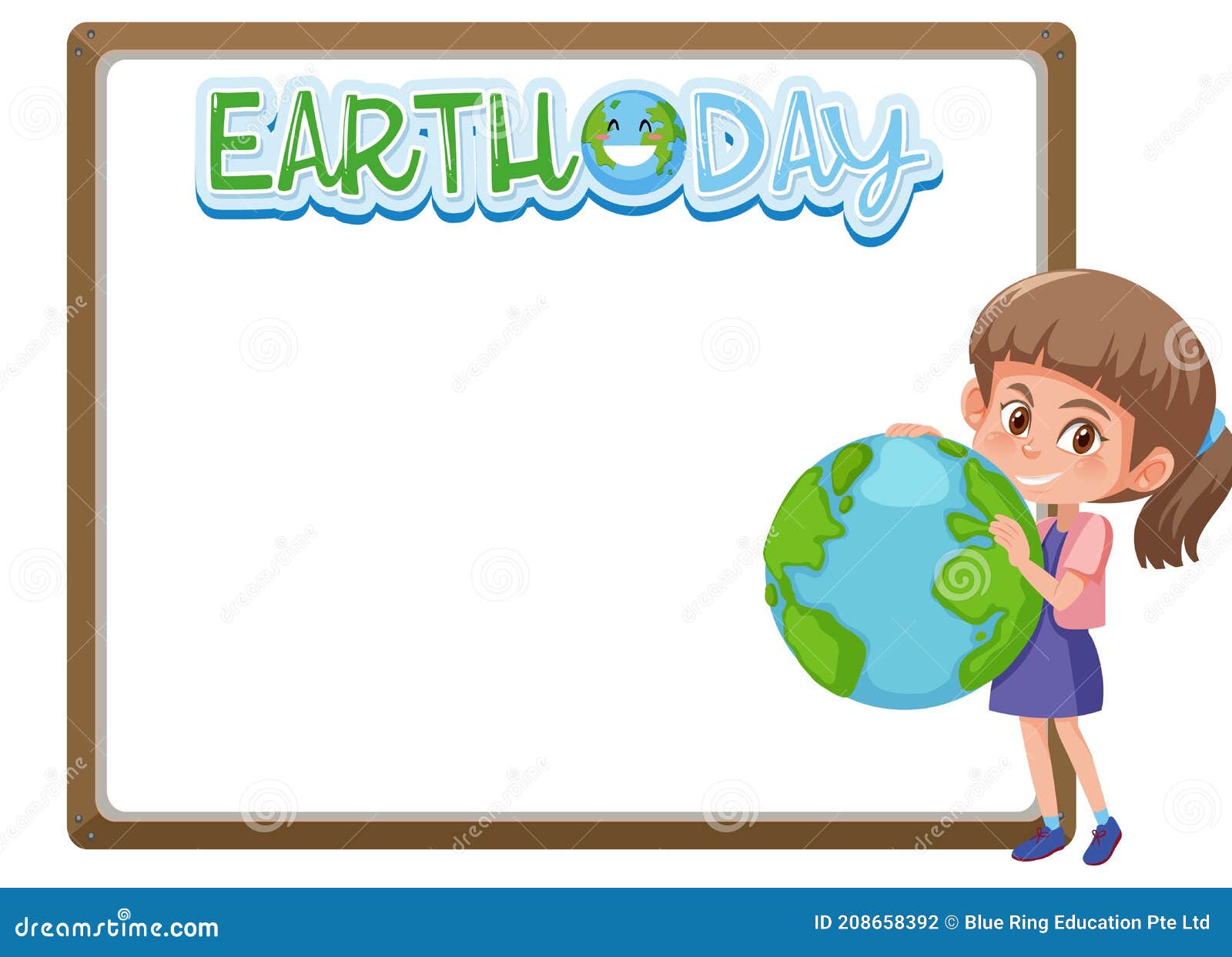 Border Frame Template with Earth Day Theme Background Stock Vector ...