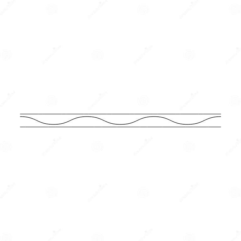 Border Frame Wavy Line Divider, Geometric Shape Element, Horizontal ...